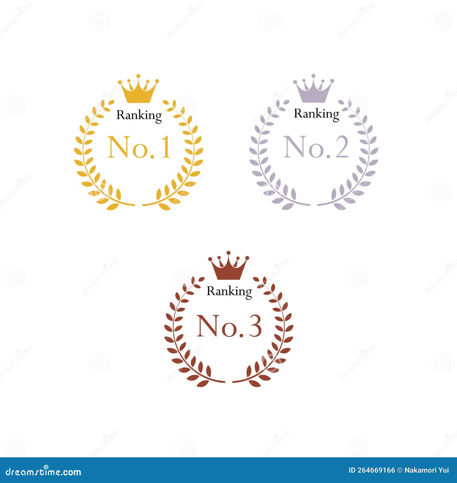 Gold, Silver and Bronze 1st, 2nd and 3rd Ranking Icon Set Stock ...