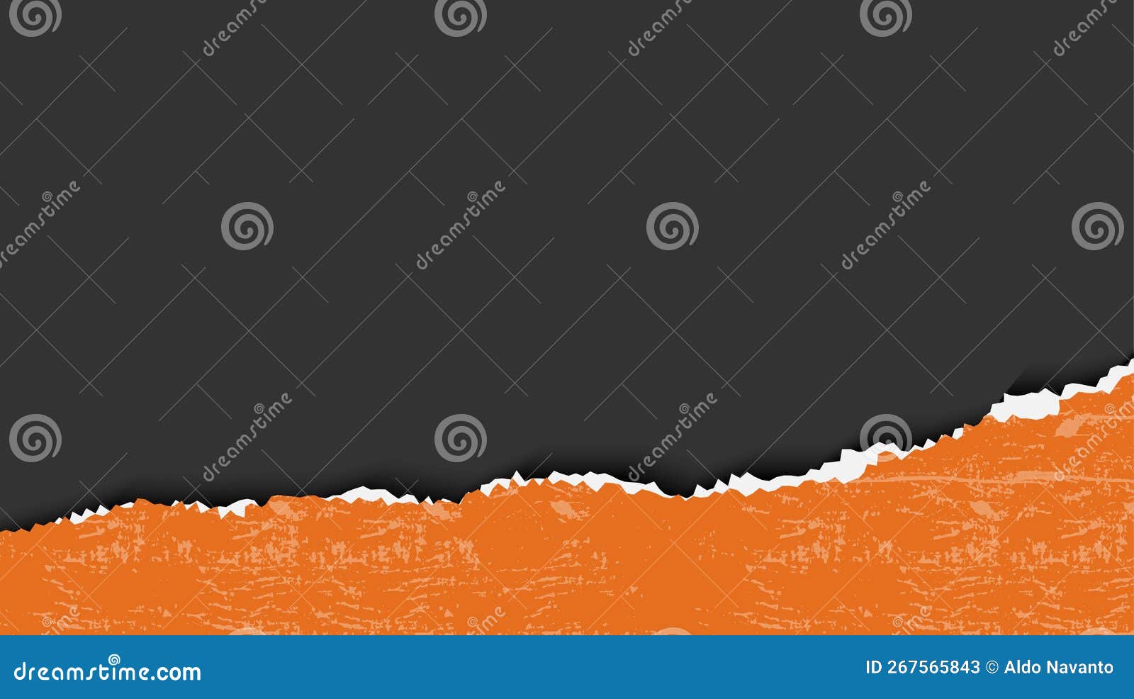 Orange Ripped Paper Background, Banner Template. Cartoon Vector ...