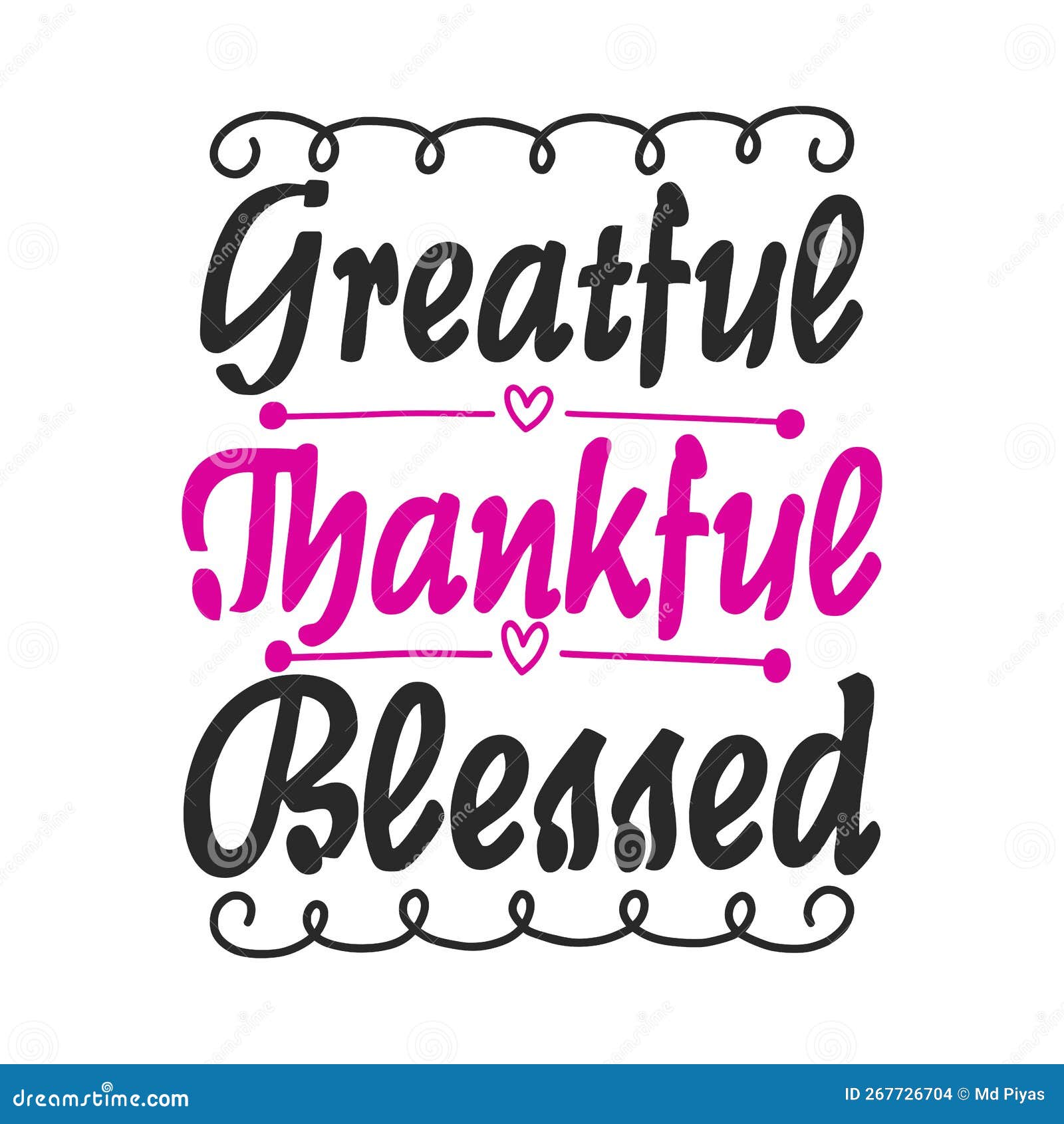 Grateful Thankful Blessed Typography T-shirts Design, Tee Print, T-shirt Design Stock Vector ...