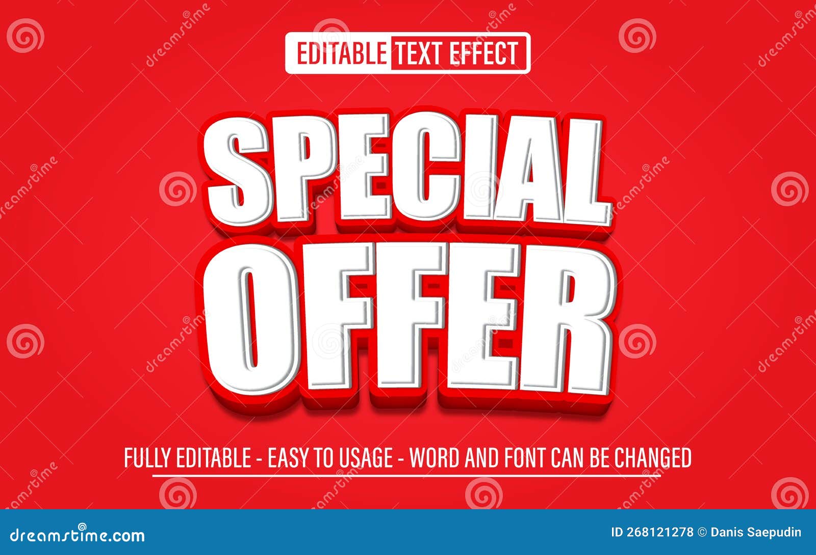 Special Offer Editable Text Effect 3d Style Template Stock Vector ...