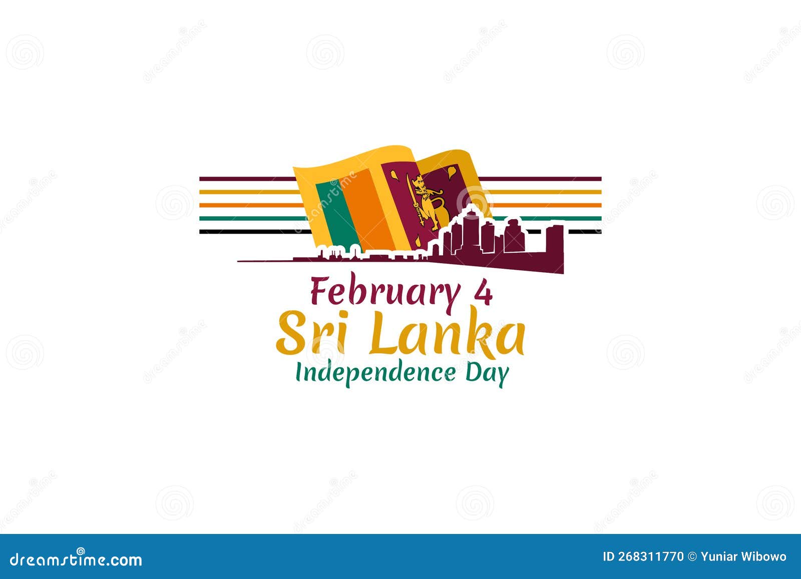 February 4, Independence Day of Sri Lanka Vector Illustration. Stock ...