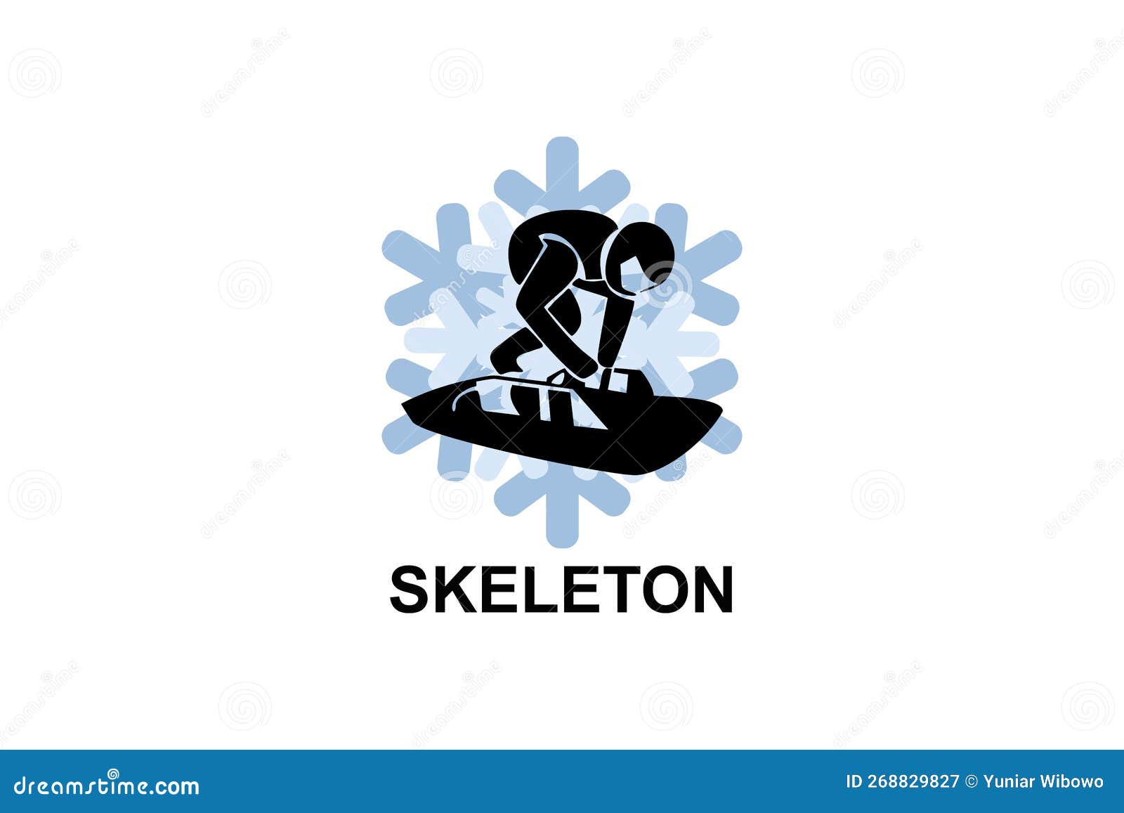 Skeleton Sport Vector Line Icon. an Athlete Playing Skeleton Stock ...