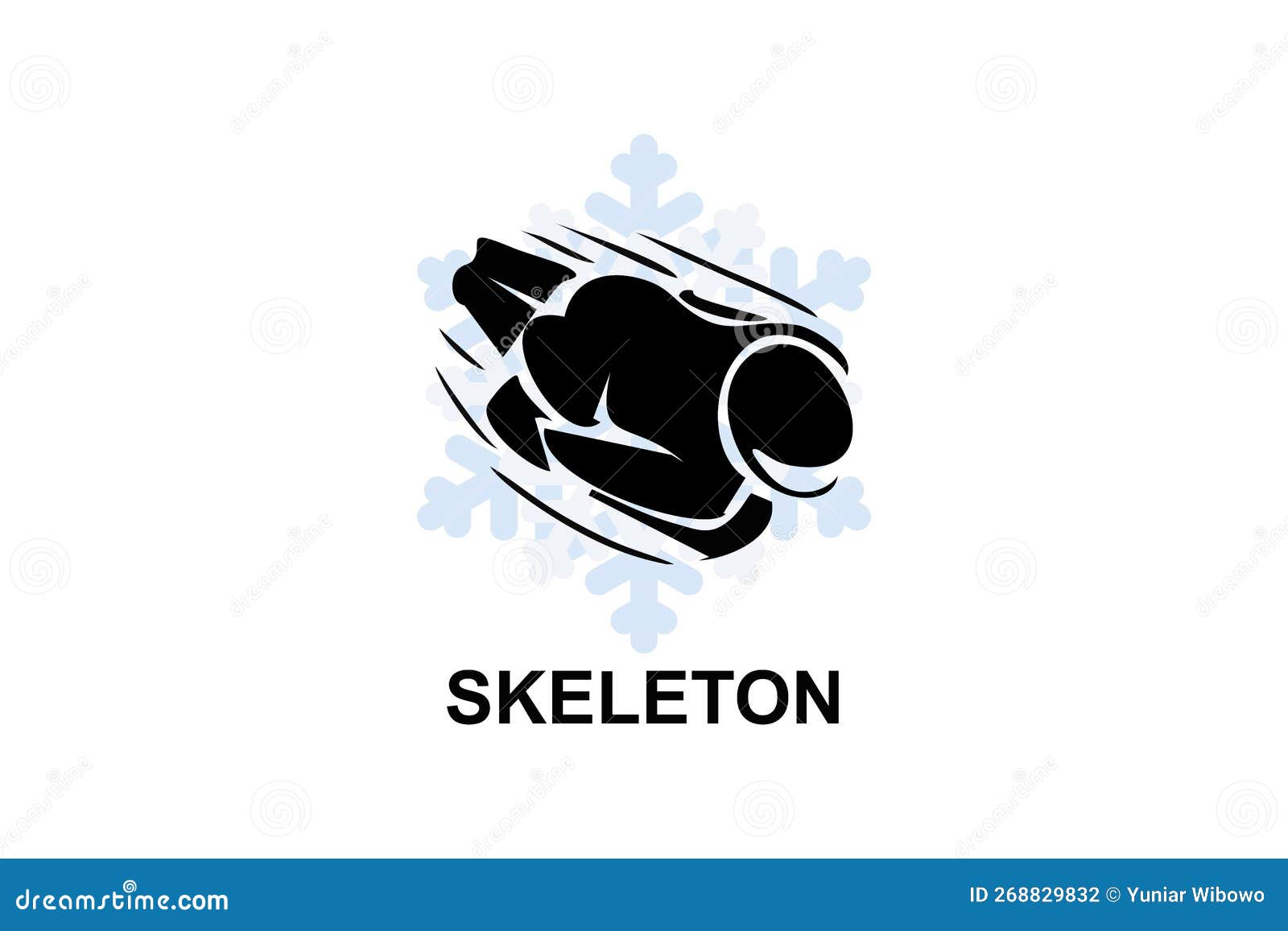Skeleton Sport Vector Line Icon. an Athlete Playing Skeleton Stock ...