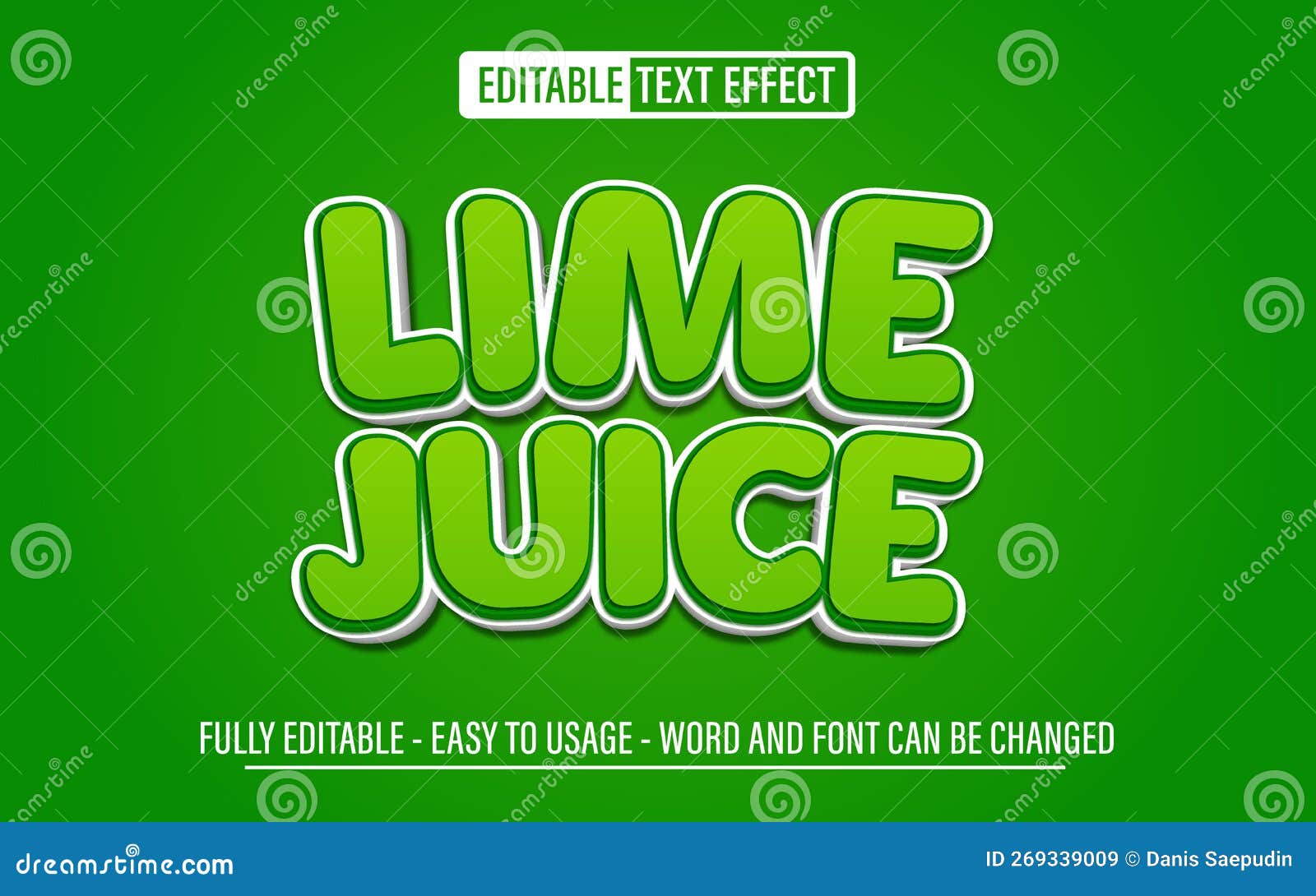 Lime Juice 3d text effect stock vector. Illustration of word - 269339009