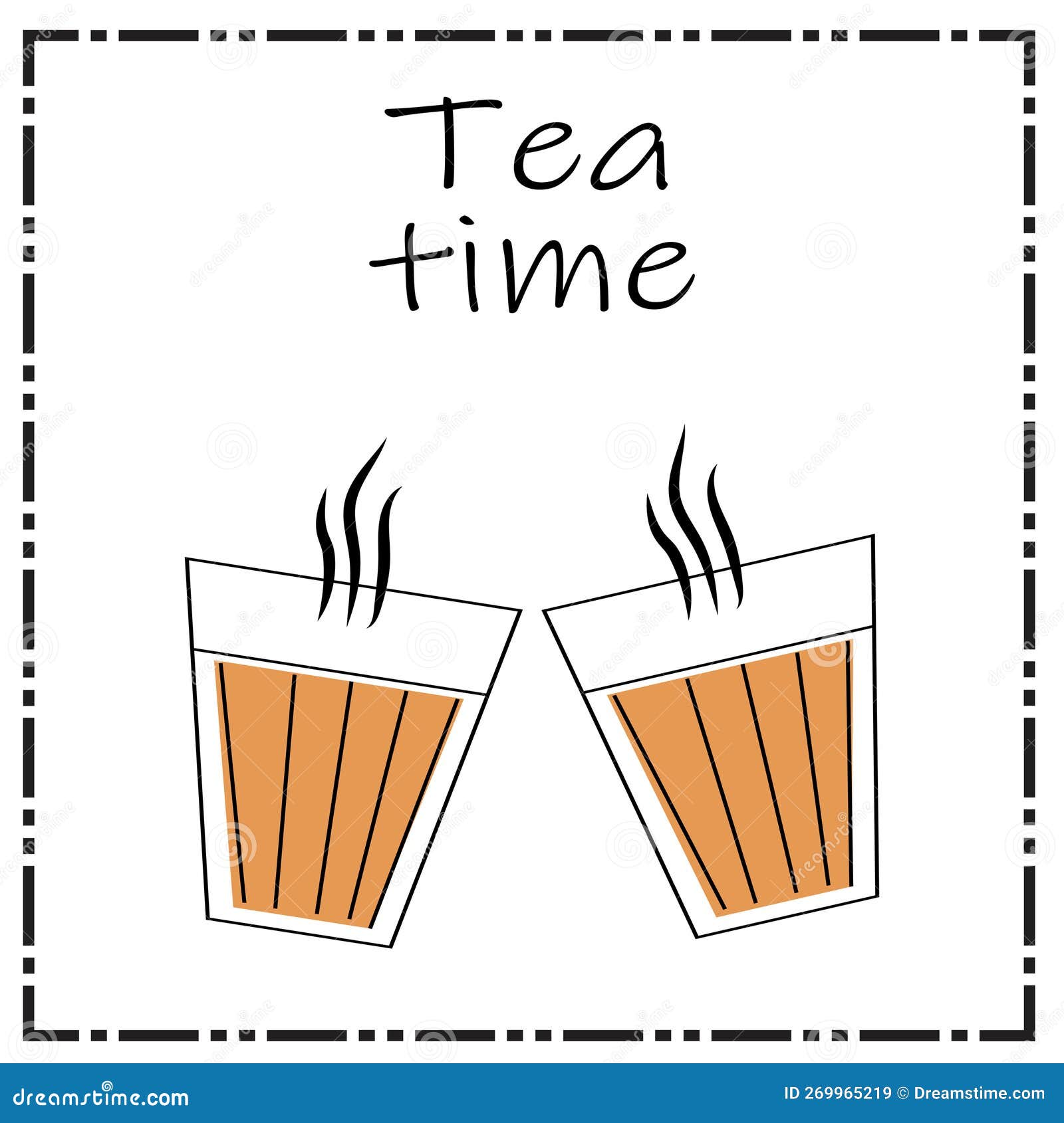 Tea Time Poster Illustration Stock Illustration - Illustration of ...