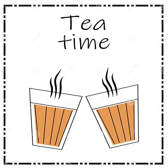 Tea Time Poster Illustration Stock Illustration - Illustration of ...