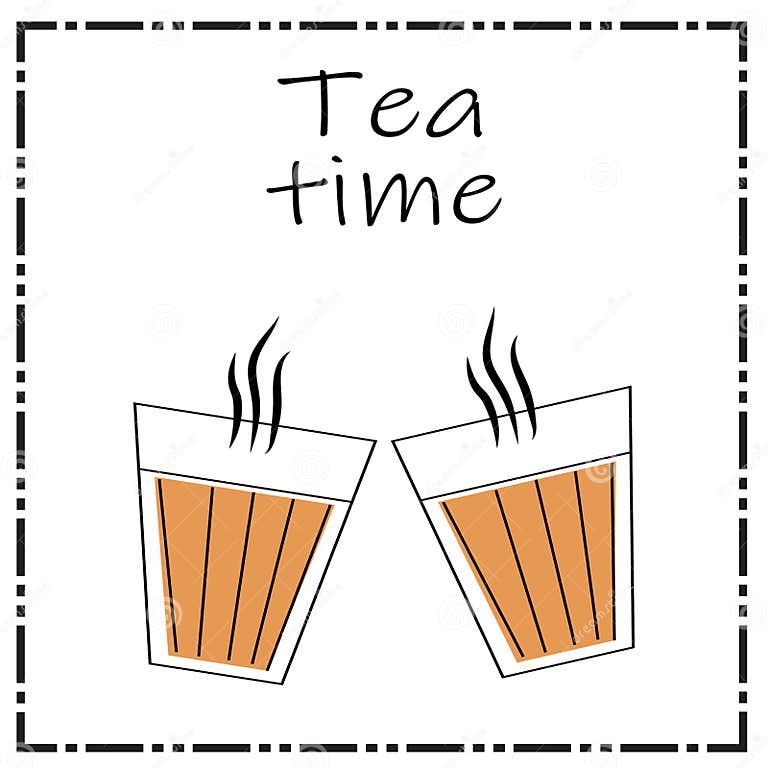 Tea Time Poster Illustration Stock Illustration - Illustration of ...