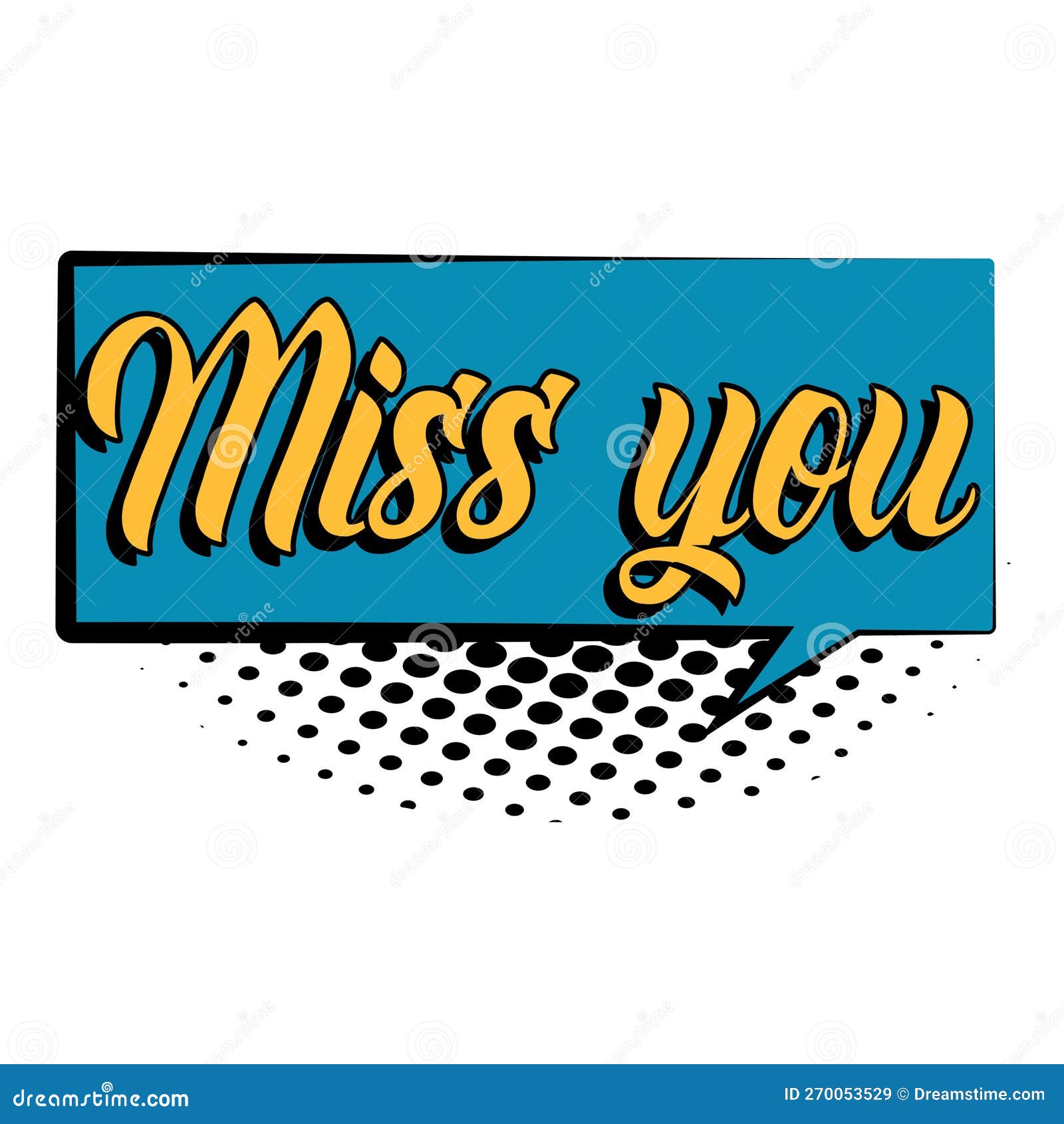Miss You Comic Text Vector Illustration Stock Illustration ...