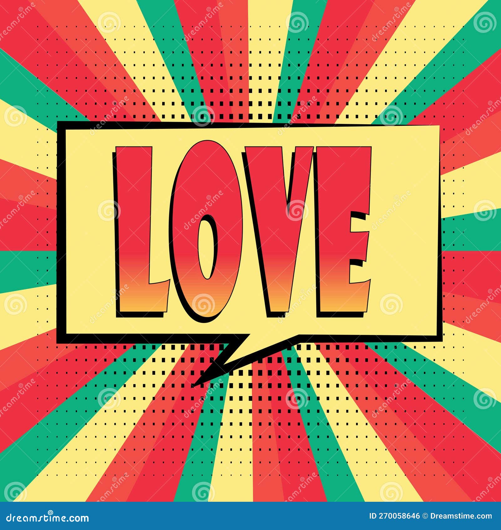 Love Comic Text Vector Illustration Stock Vector - Illustration of ...