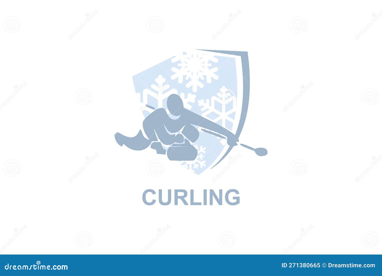 Curling Sport Vector Line Icon. an Athlete Playing Curling Stock Vector ...