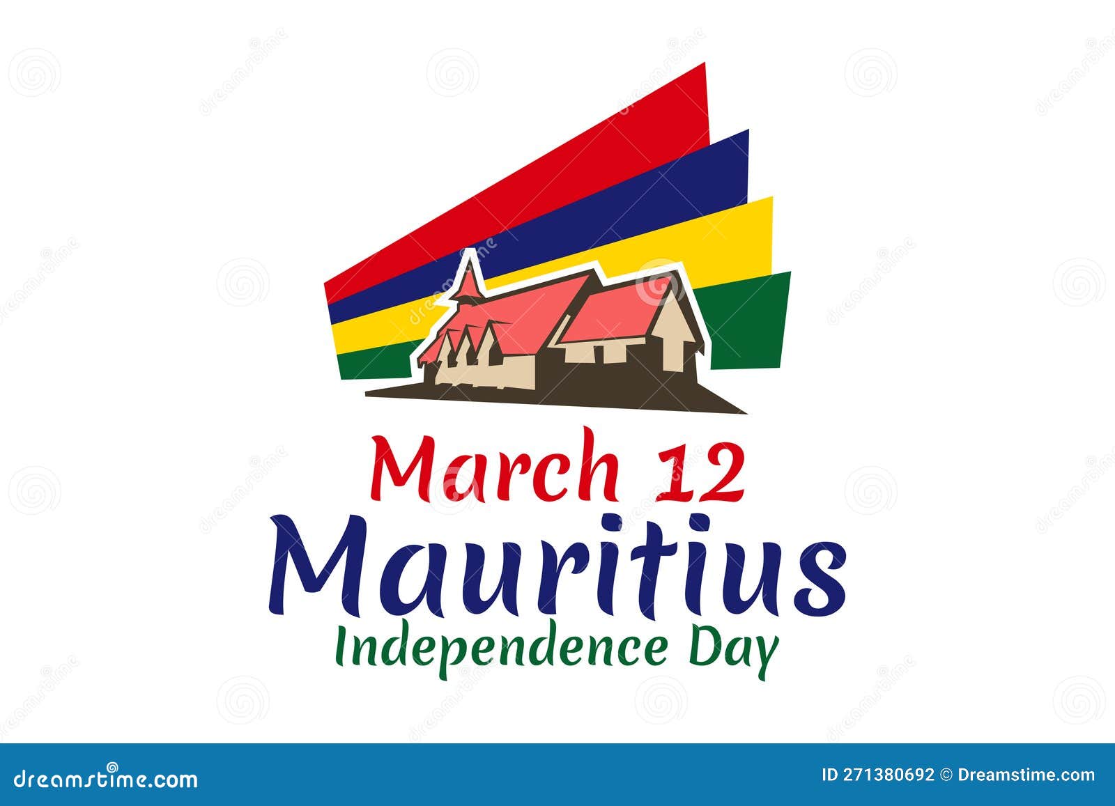 March 12, Independence Day of Mauritius Vector Illustration. Stock ...