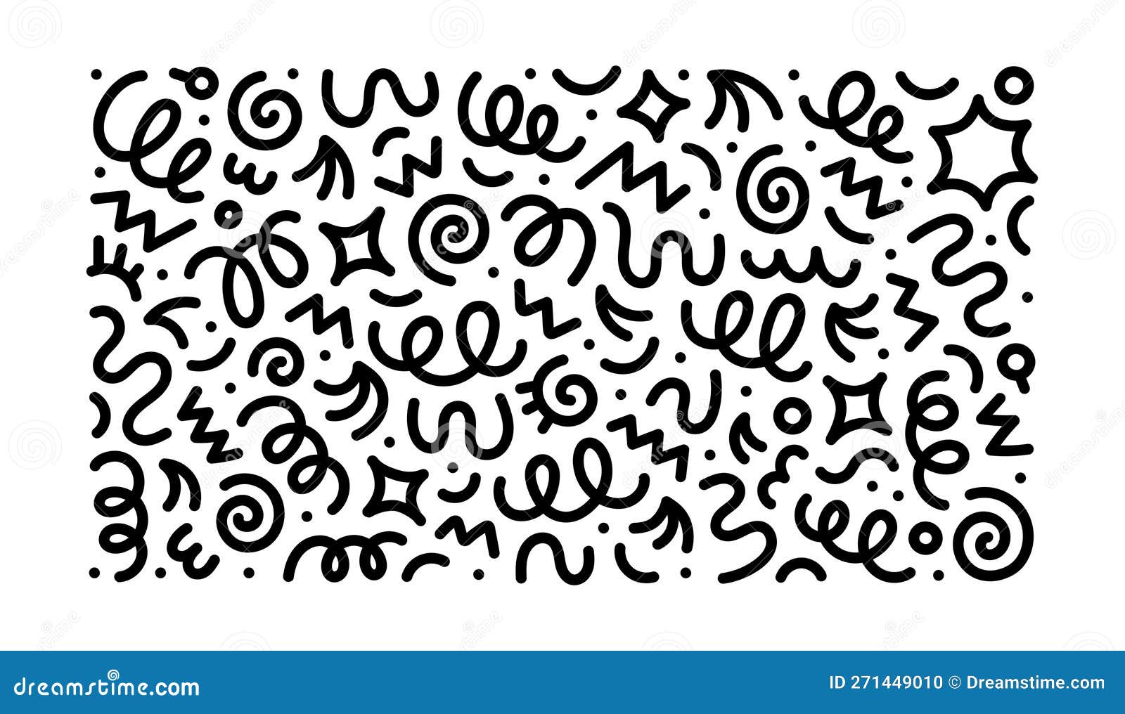 Fun Abstract Line Doodle Shape Set Stock Vector - Illustration of white ...