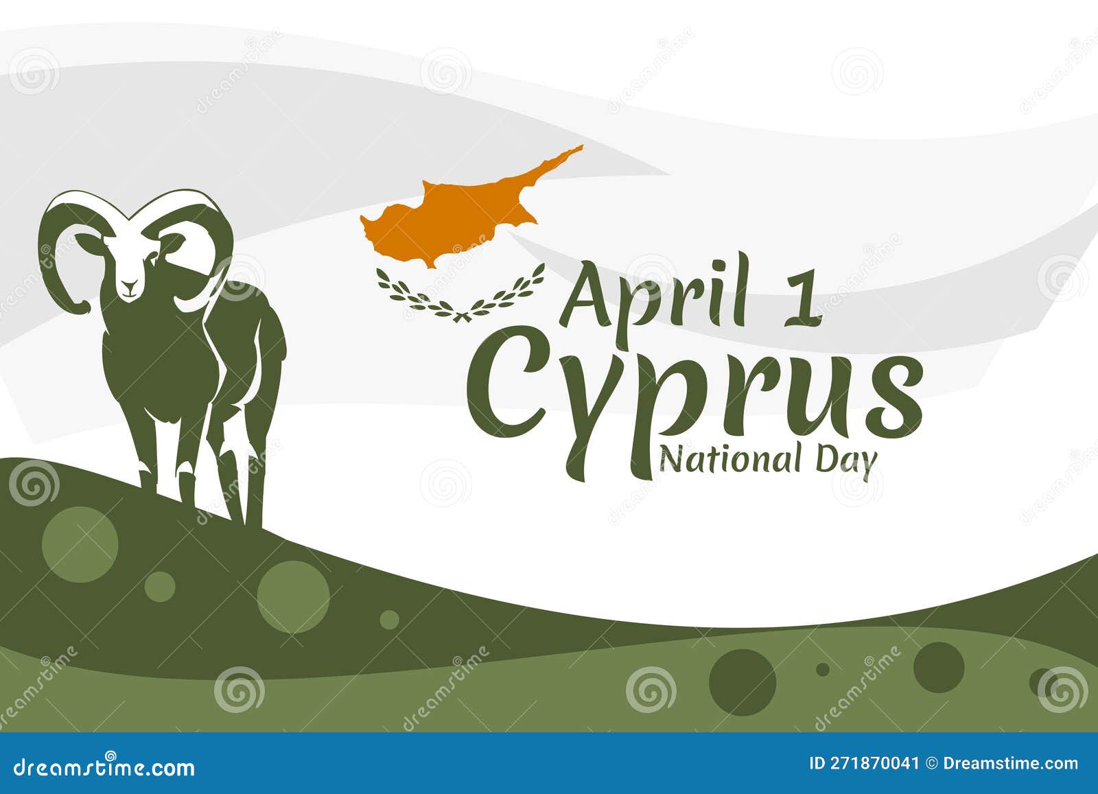 April 1, National Day of Cyprus Vector Illustration. Stock Vector ...