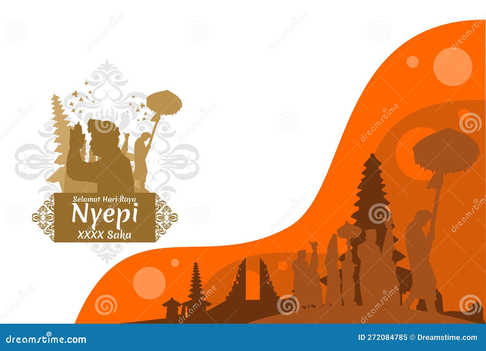 Indonesian Translate: Happy Nyepi Day, Vector Illustration. Stock ...