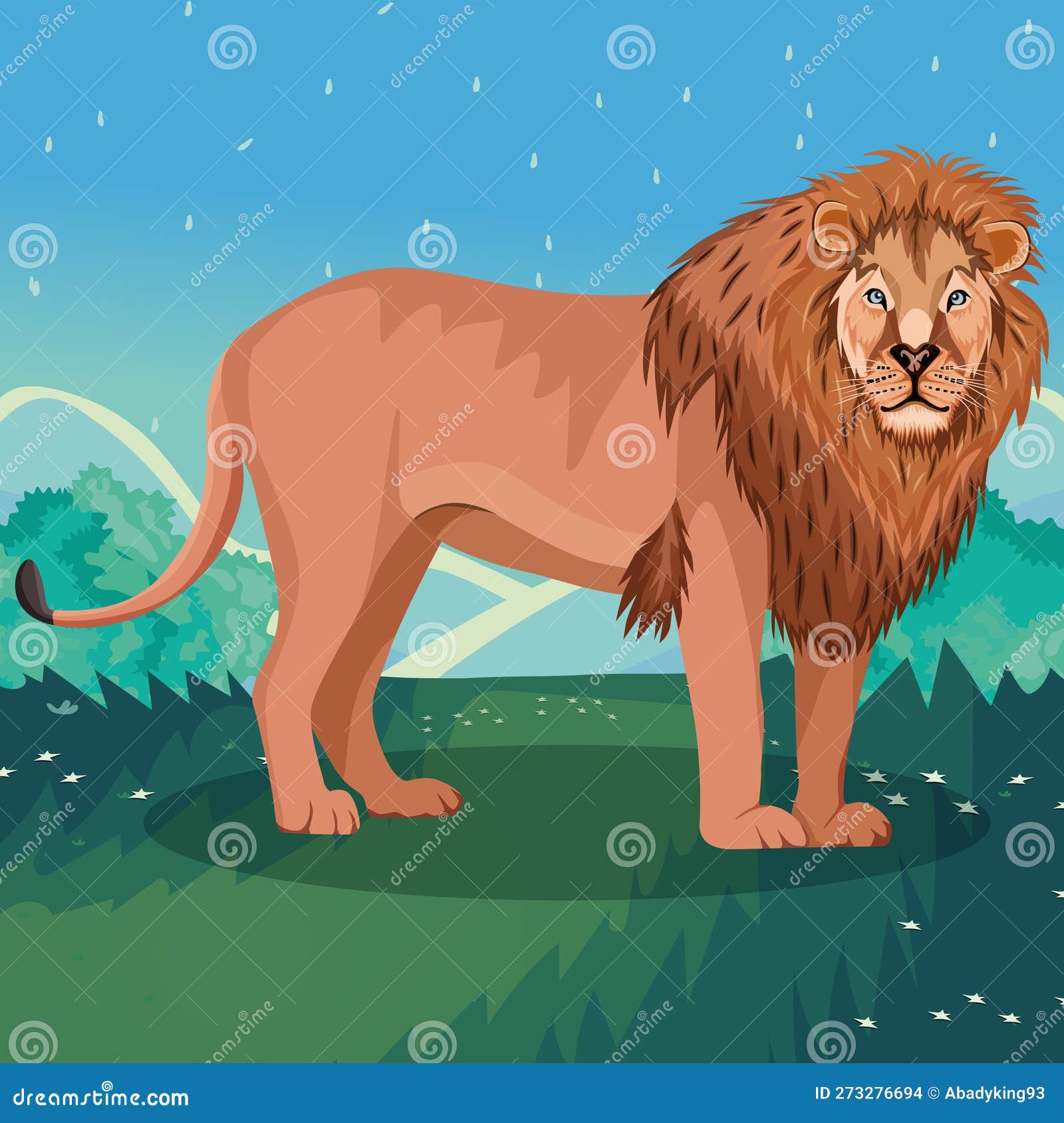 A Ravenous Lion Standing, Victor Stock Vector - Illustration of ...