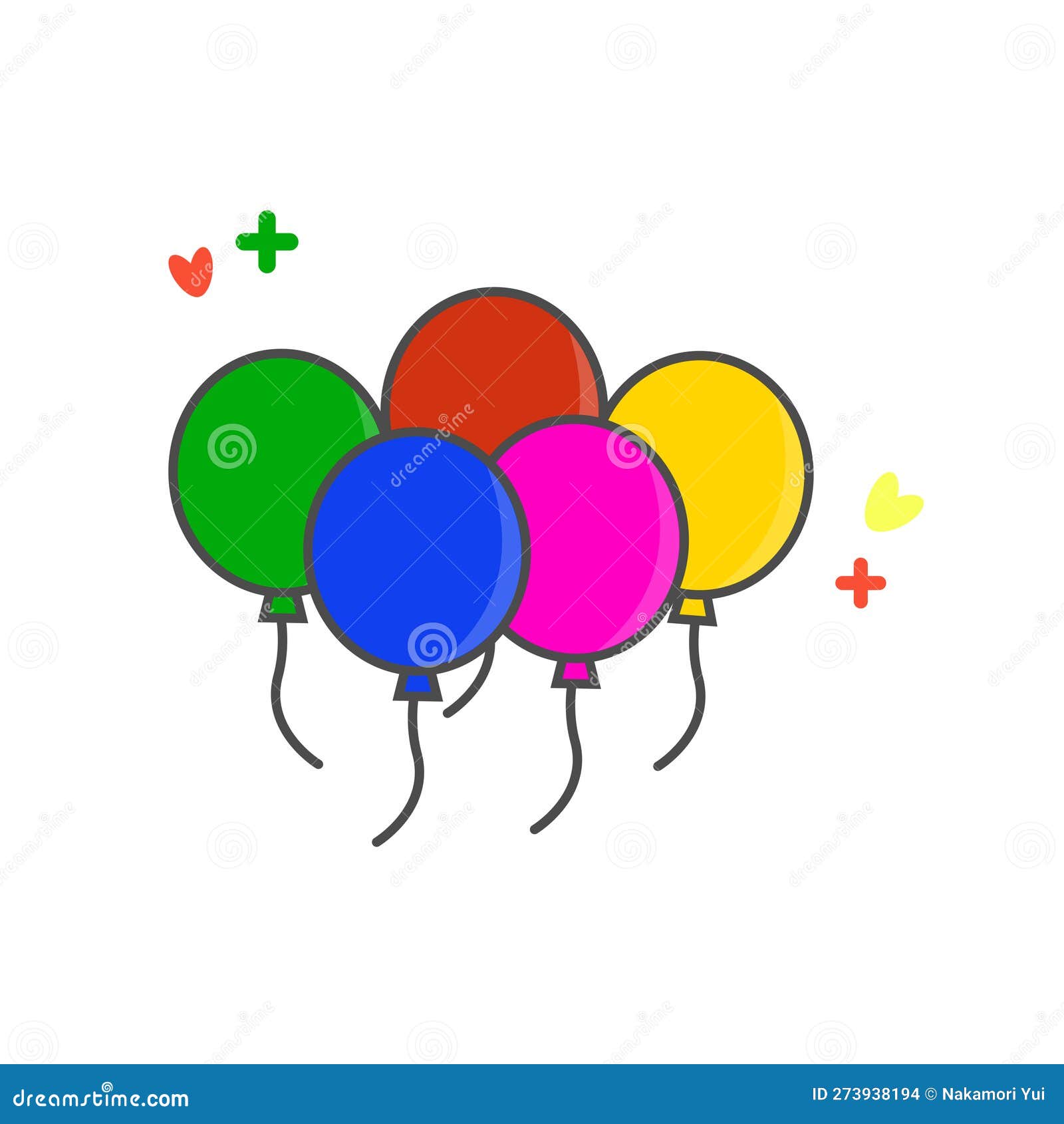 Cartoon Baloon Vector Illustration. Cartoon In Different Color ...