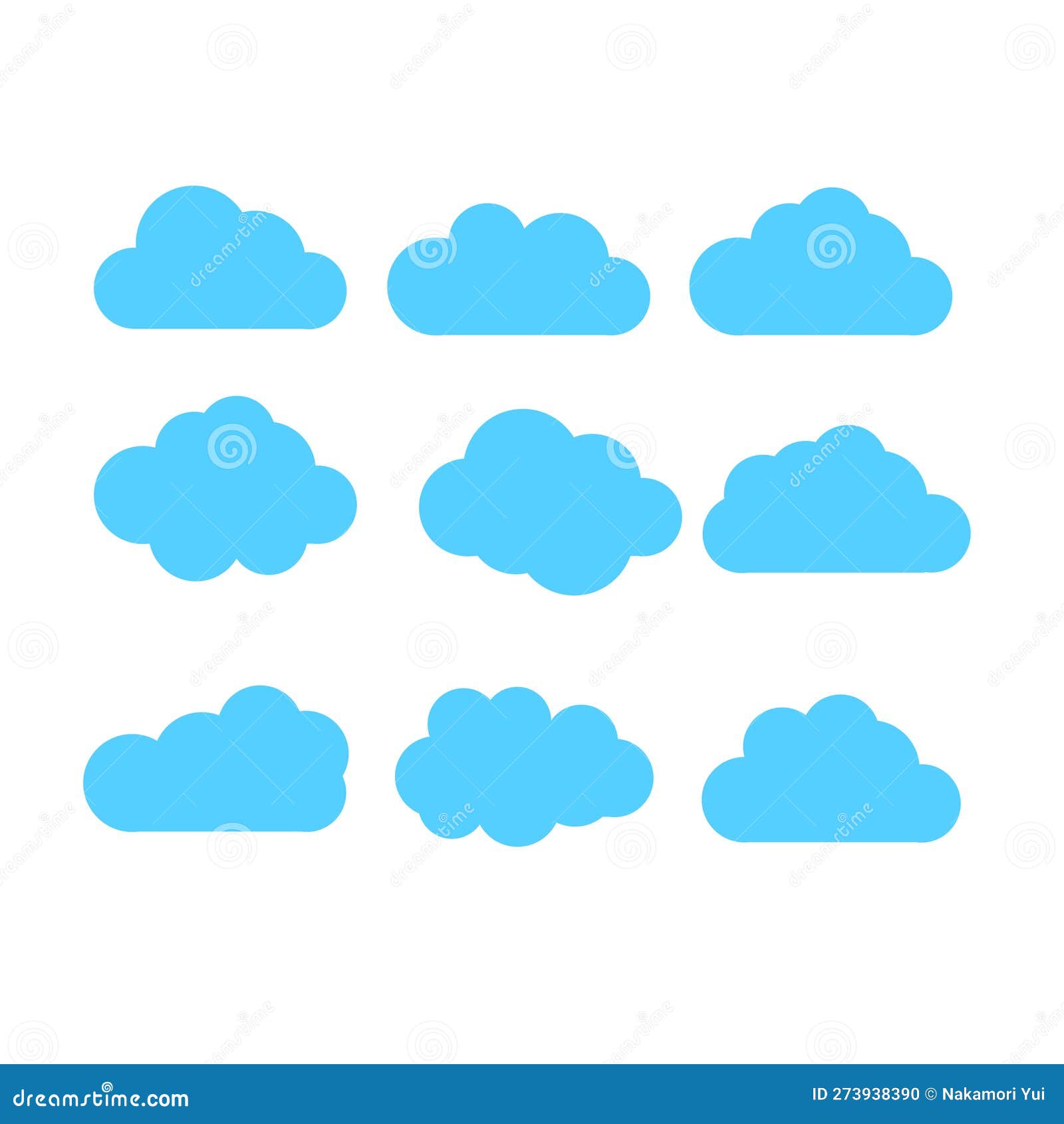 Clouds Set, Cloud Symbol or Icon, Different Clouds Set Stock Vector ...