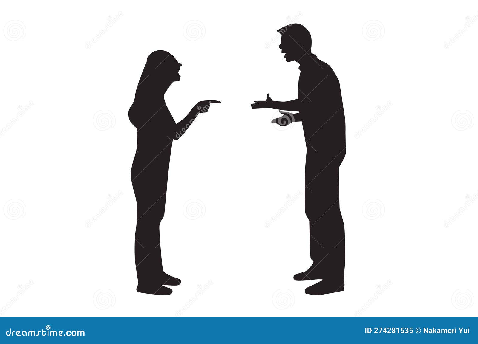 Angry Couples. Couple Arguing Silhouette Stock Vector - Illustration of ...