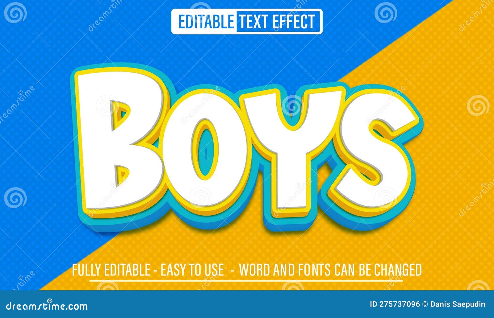 Hai Boys Font. Elegant Alphabet Letters Font And Number. Cartoon Vector ...