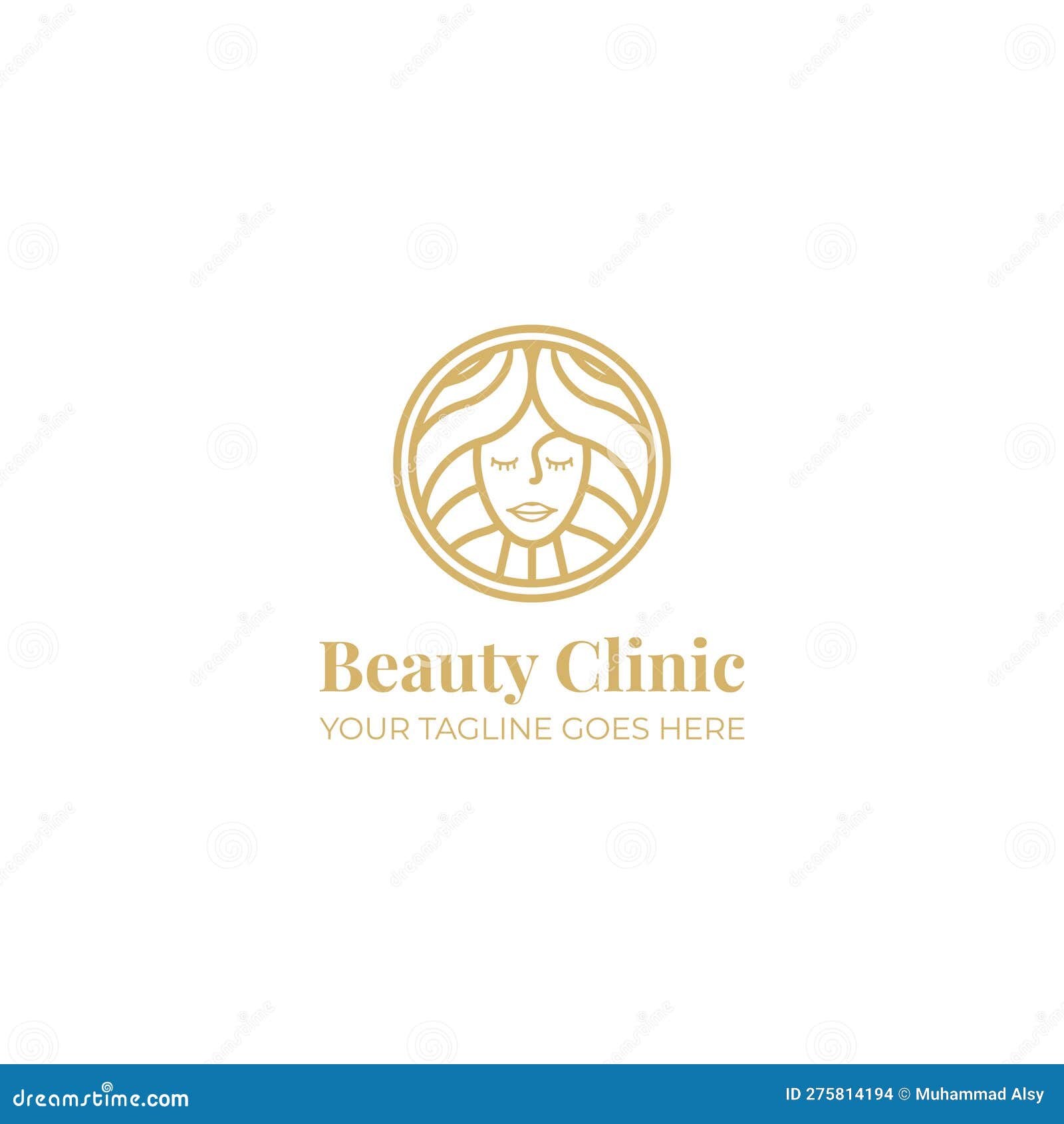 Woman Silhouette Beauty Clinic Logo Design with Minimalist Line Style ...