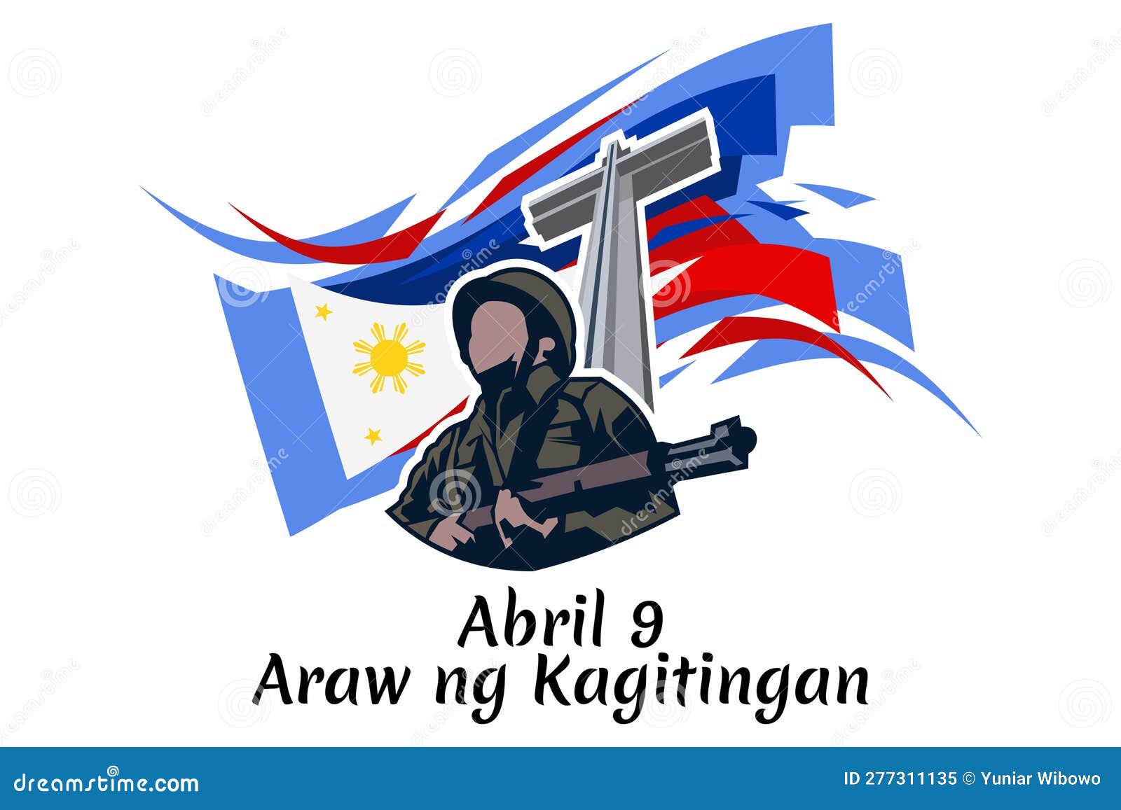 Translation: April 9. Day of Valor. Also Known As Bataan Day Vector ...
