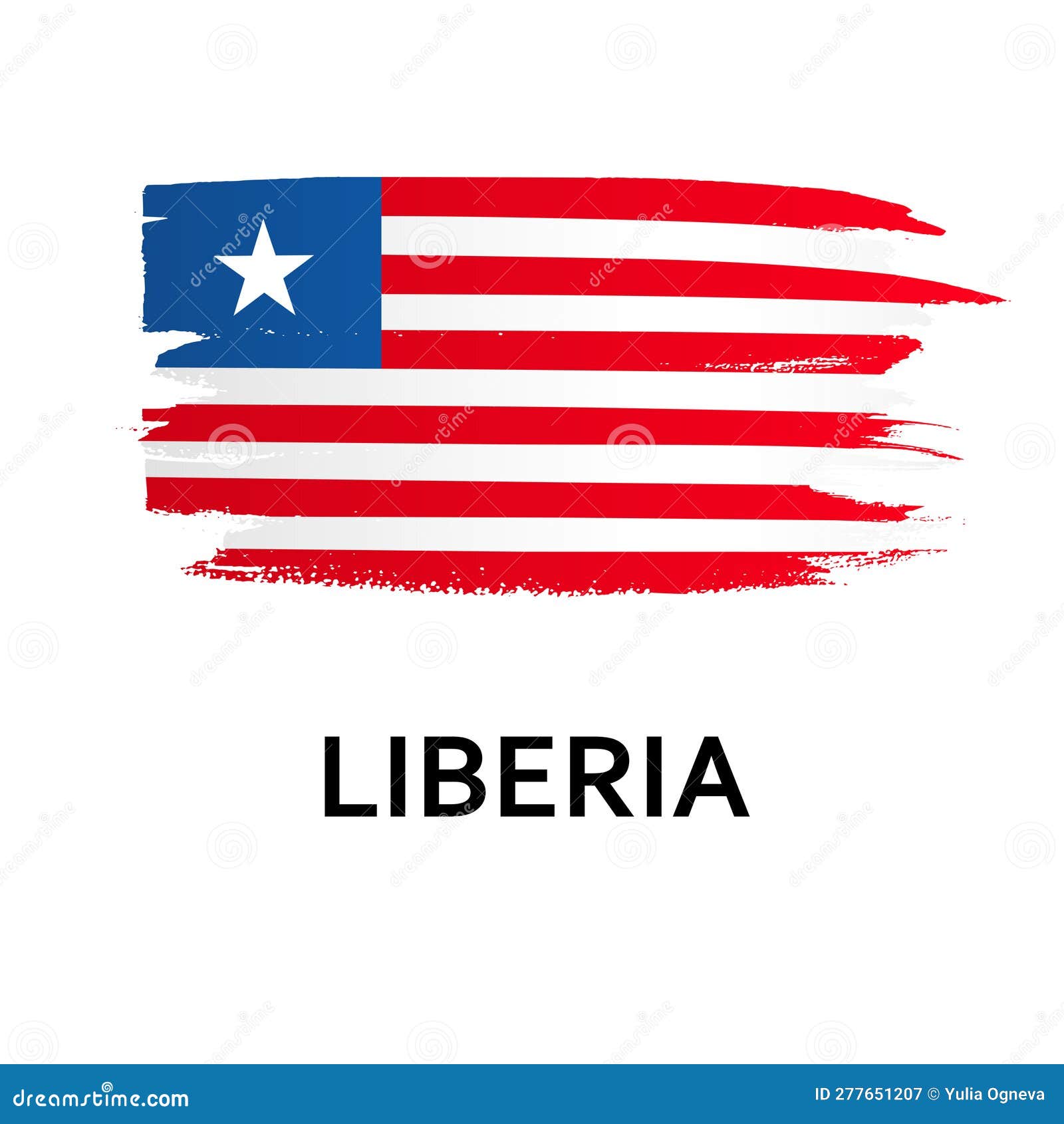 National Symbols - Flag of Liberia Isolated on White Background. Hand ...