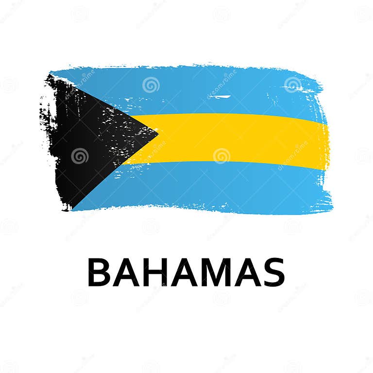 National Symbols - Flag of Bahamas Isolated on White Background. Hand ...