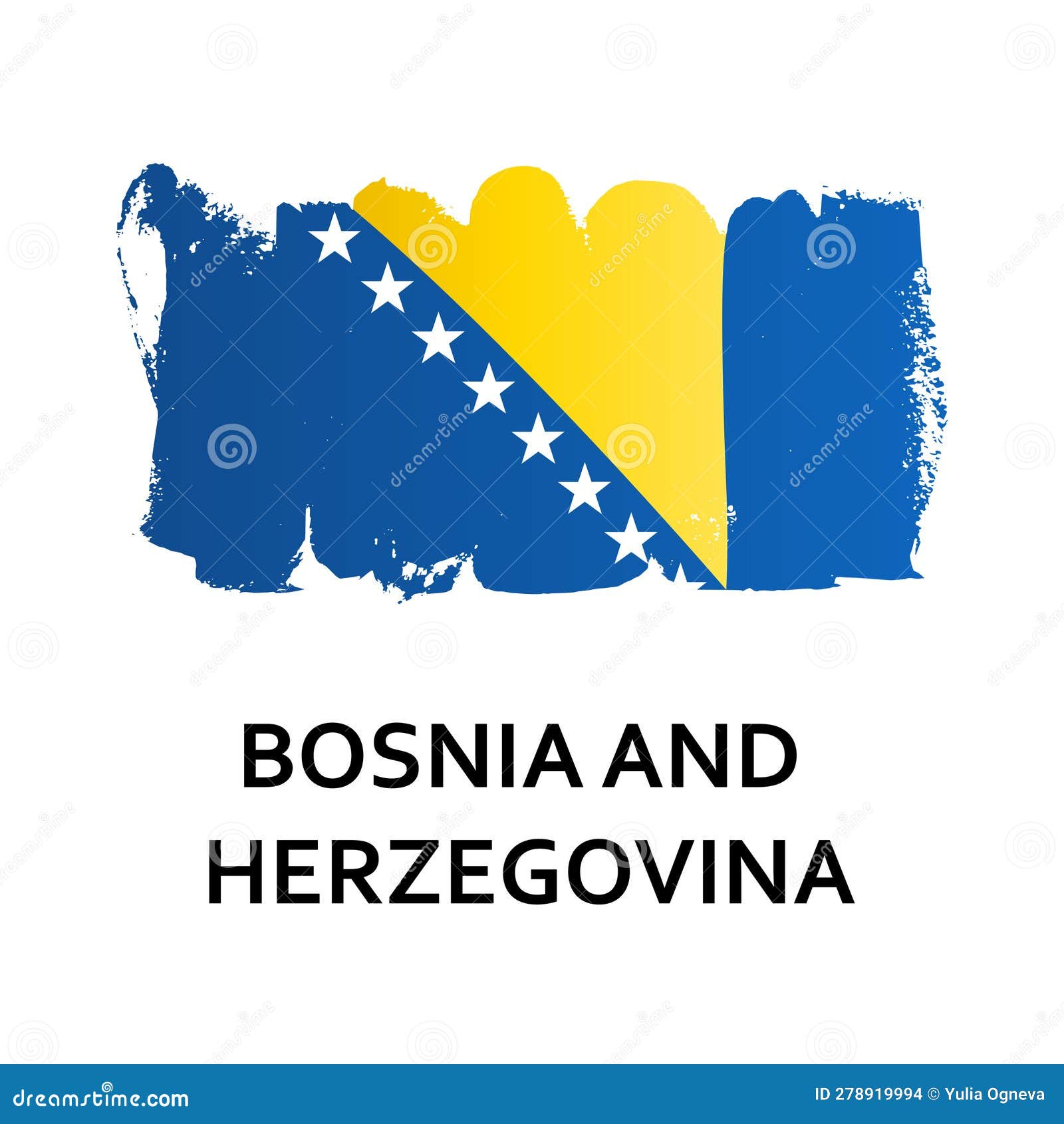 National Symbols - Flag of Bosnia and Herzegovina Isolated on White ...