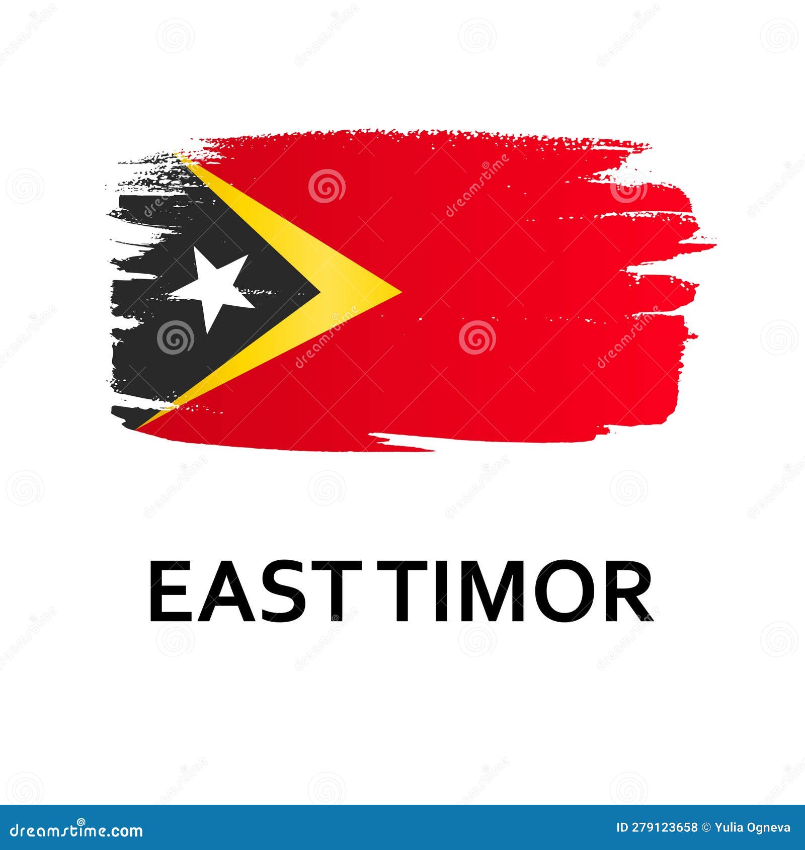 National Symbols - Flag of East Timor Isolated on White Background ...
