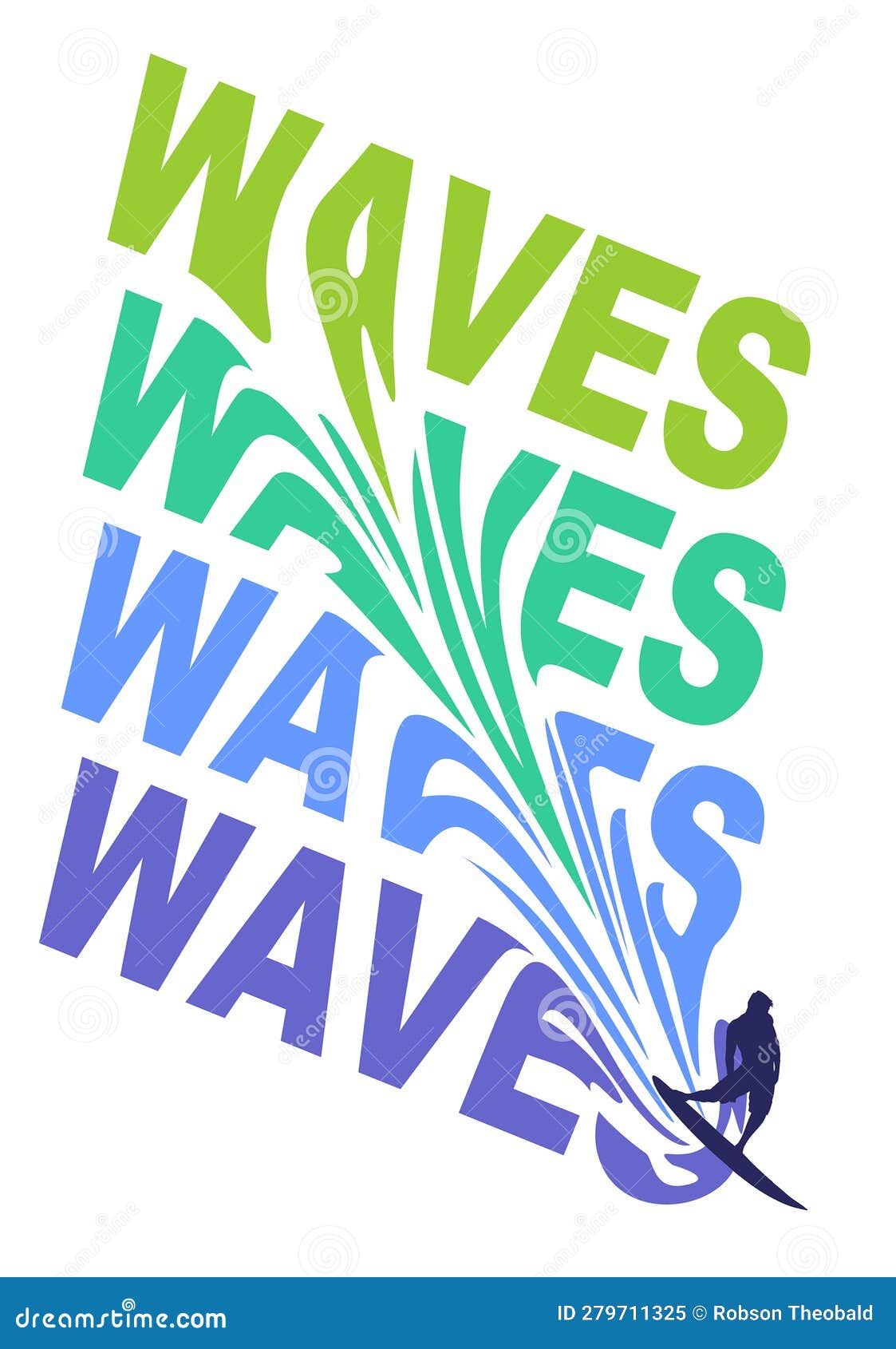 Surfing Graphic Wave Sequence Stock Vector - Illustration of lettering ...