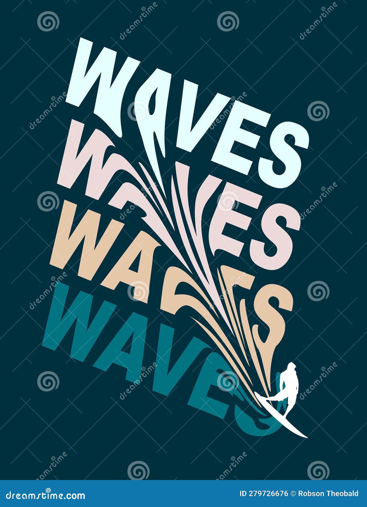 Surfing Graphic Wave Sequence Stock Vector - Illustration of ocean ...