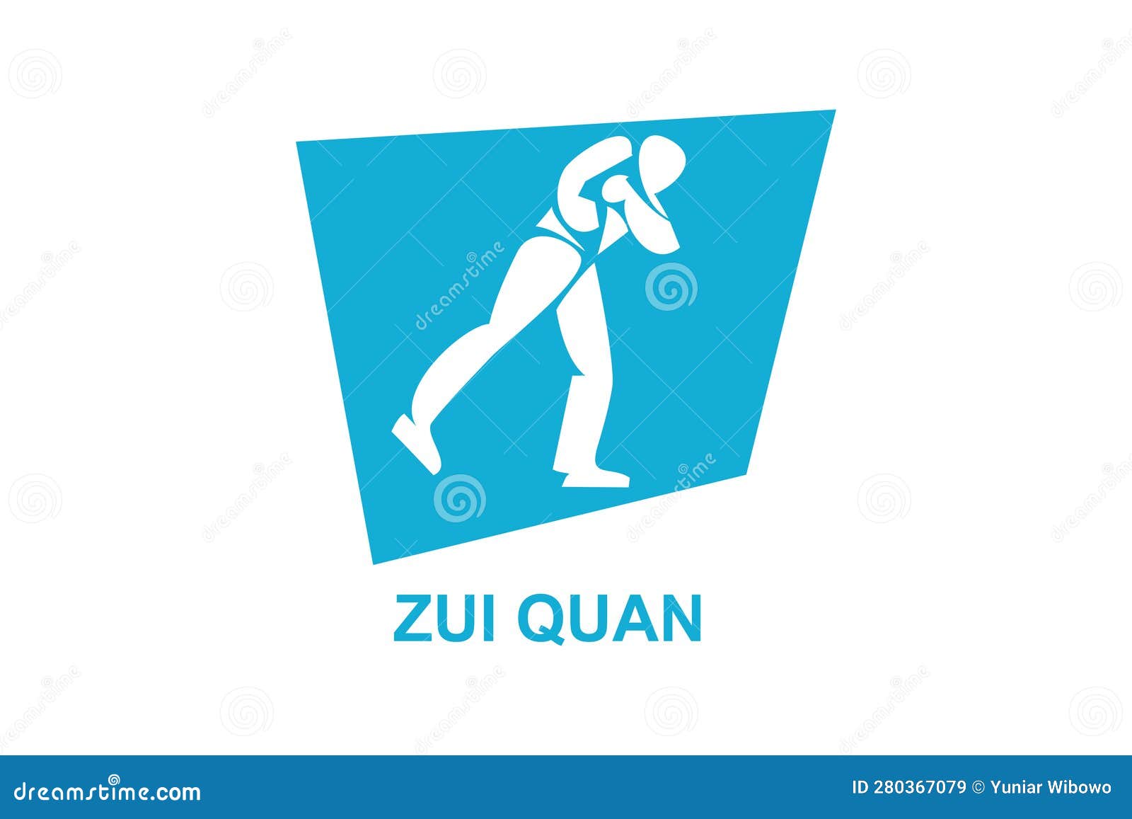 Zui Quan or "Drunken Boxing " Sport Vector Line Icon. Sportsman ...