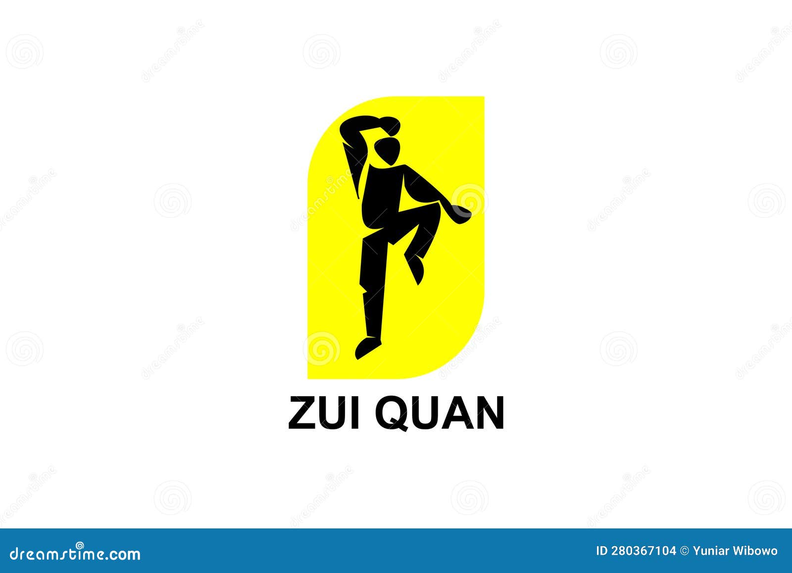 Zui Quan or "Drunken Boxing " Sport Vector Line Icon. Sportsman ...