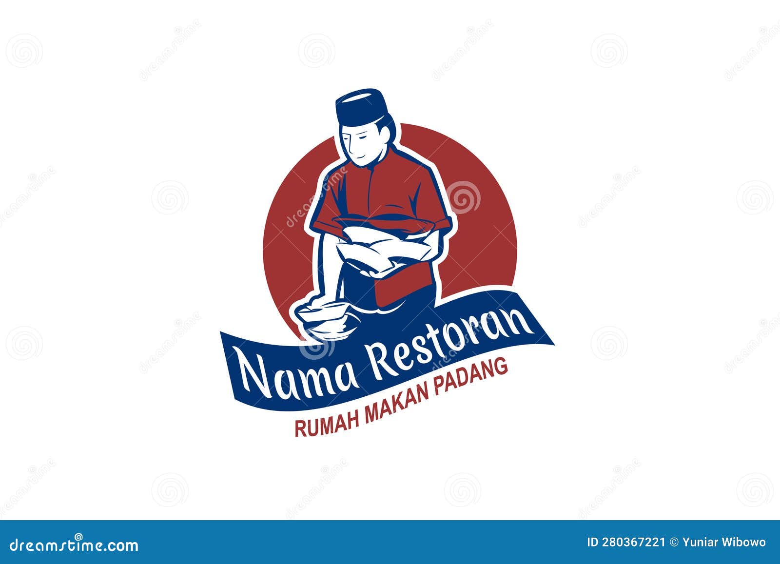 Translation: Restaurant Name, Padang Cuisine. Vector Logo ...