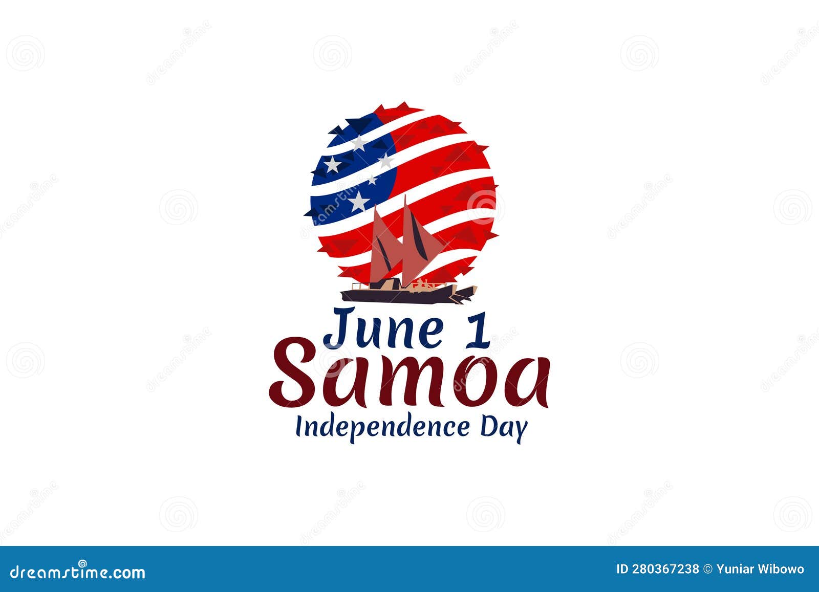 June 1, Independence Day of Samoa Vector Illustration. Stock Vector ...