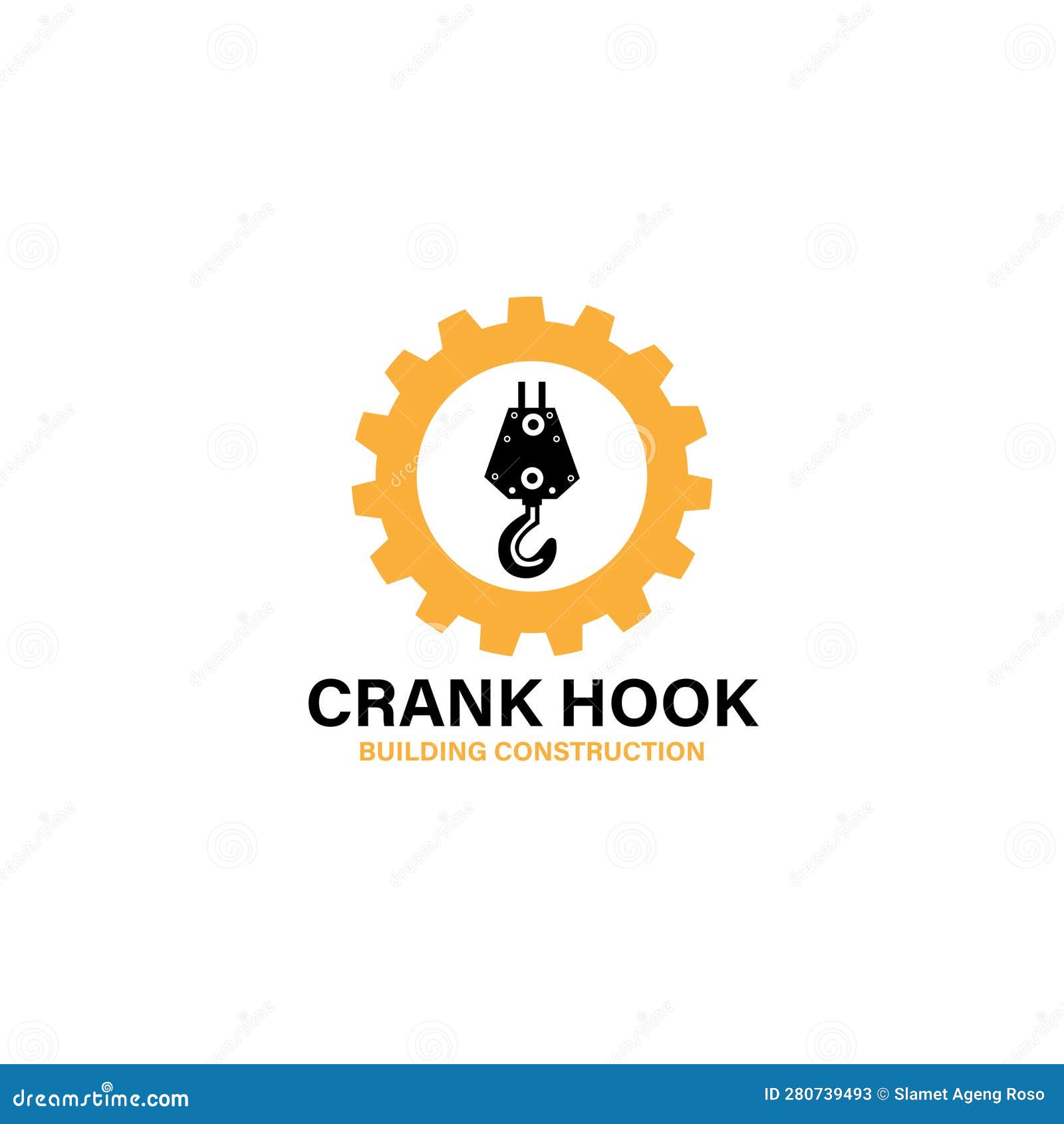 Crank Hook Illustration Logo Industry Stock Vector - Illustration of ...