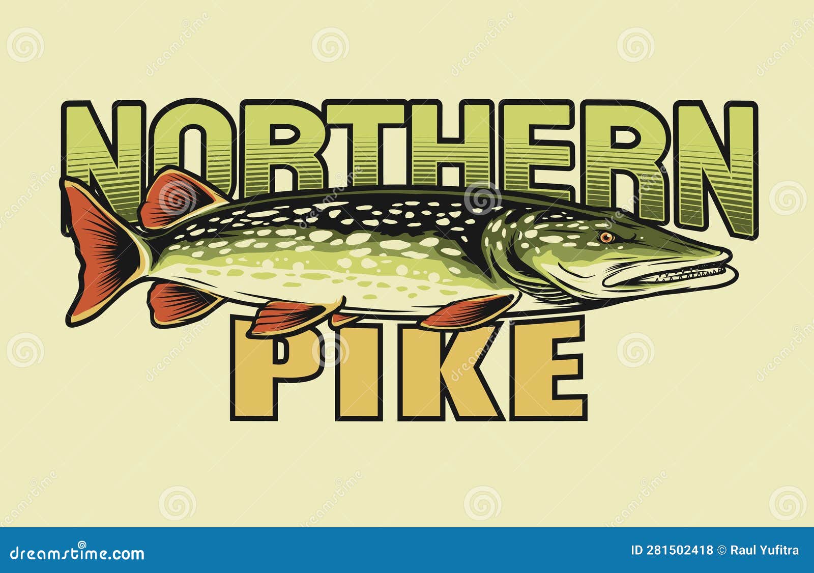Northern Pike Fish Vector Logo Stock Vector - Illustration of hook ...