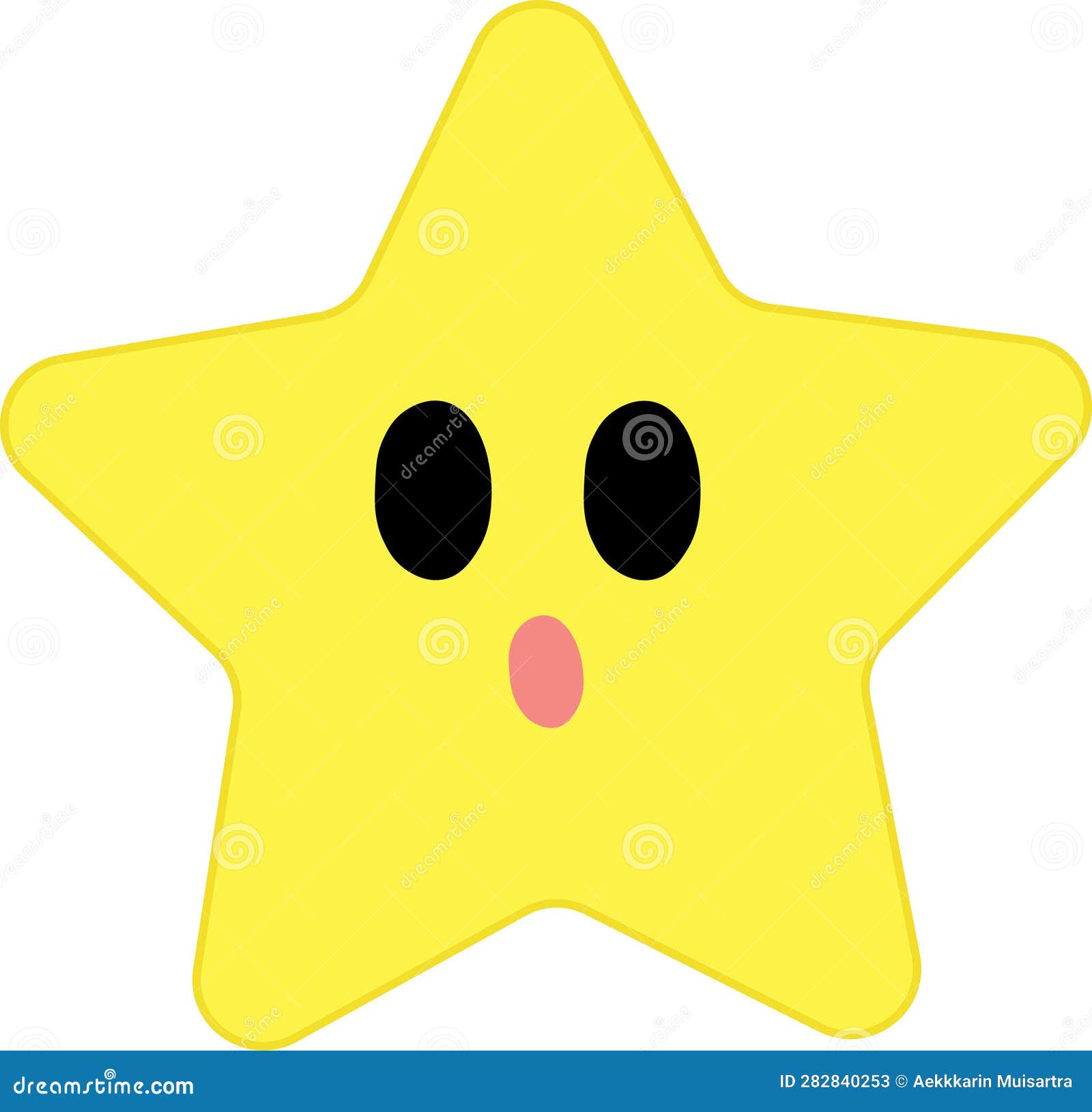 Yellow Star Shape with Black Eyes, Red Beak. Stock Vector ...