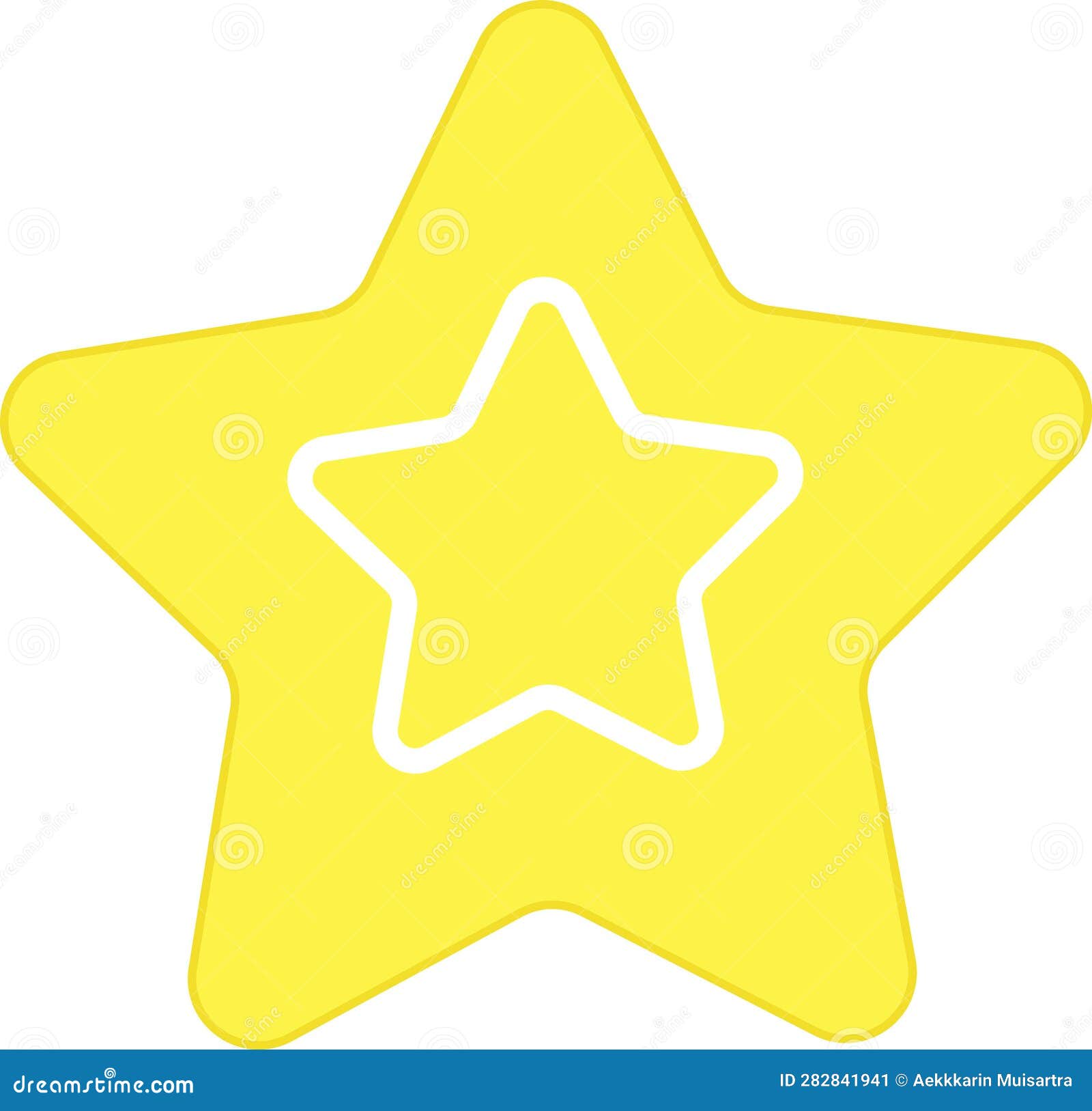Yellow Star Shape with White Star Inside. Stock Illustration ...