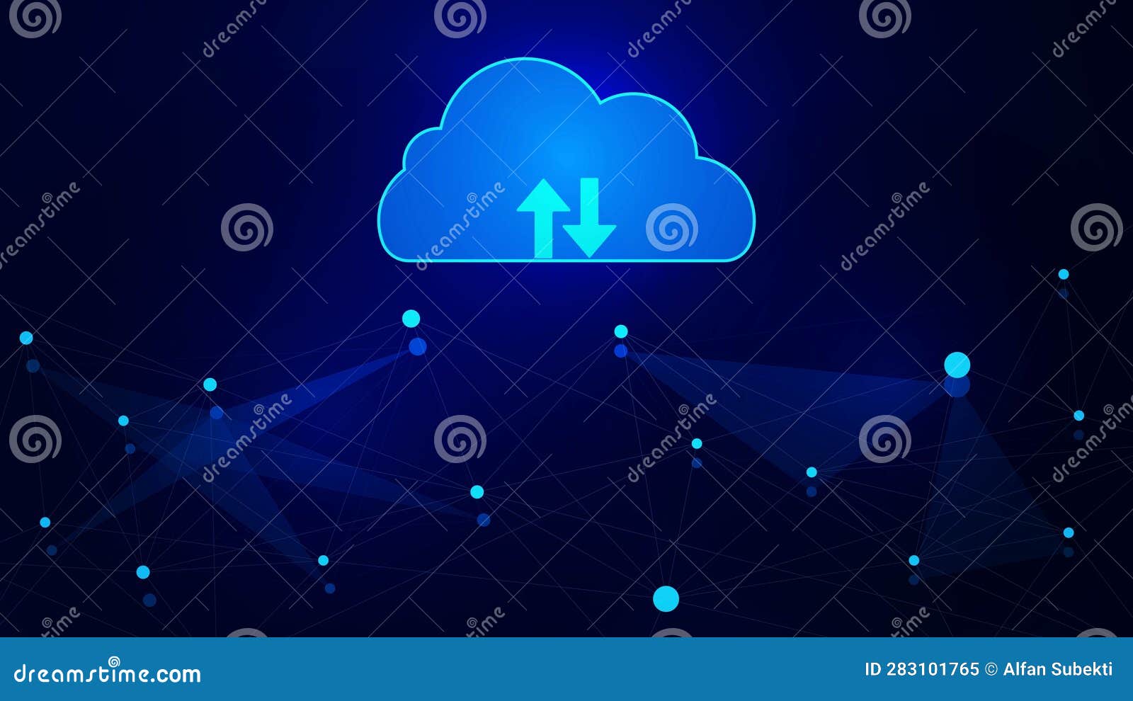 Cloud Computing Technology or Cloud Connection Concept with Upload and ...