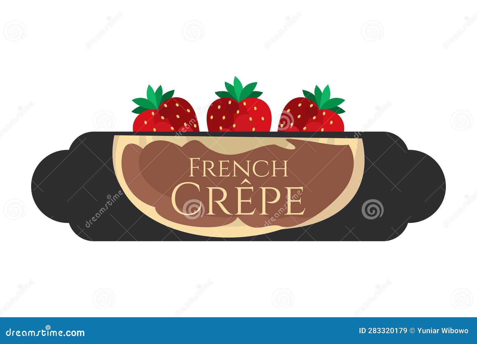 French Crepe or Crêpes Logo Vector Illustration. Vector Logo for Crepe ...