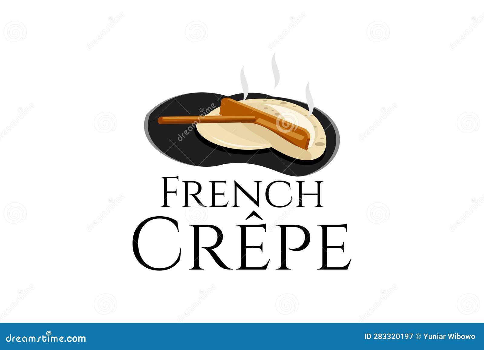 French Crepe or Crêpes Logo Vector Illustration. Vector Logo for Crepe ...