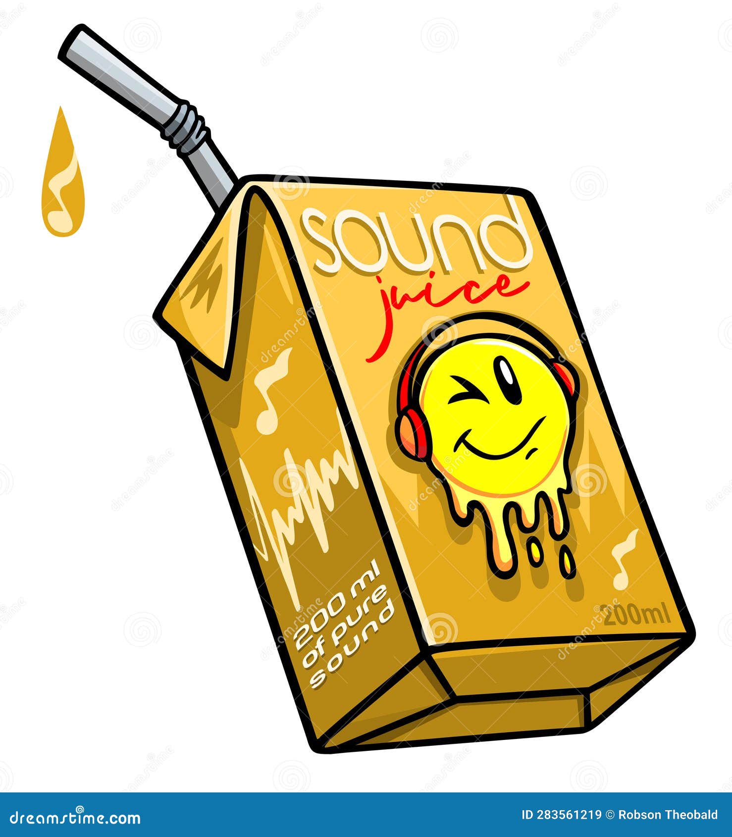 Sound juice box. stock vector. Illustration of smile - 283561219
