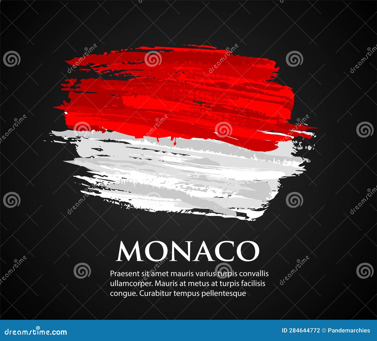 Vector Template Illustration Monaco Flag Europe Country Black Red White ...