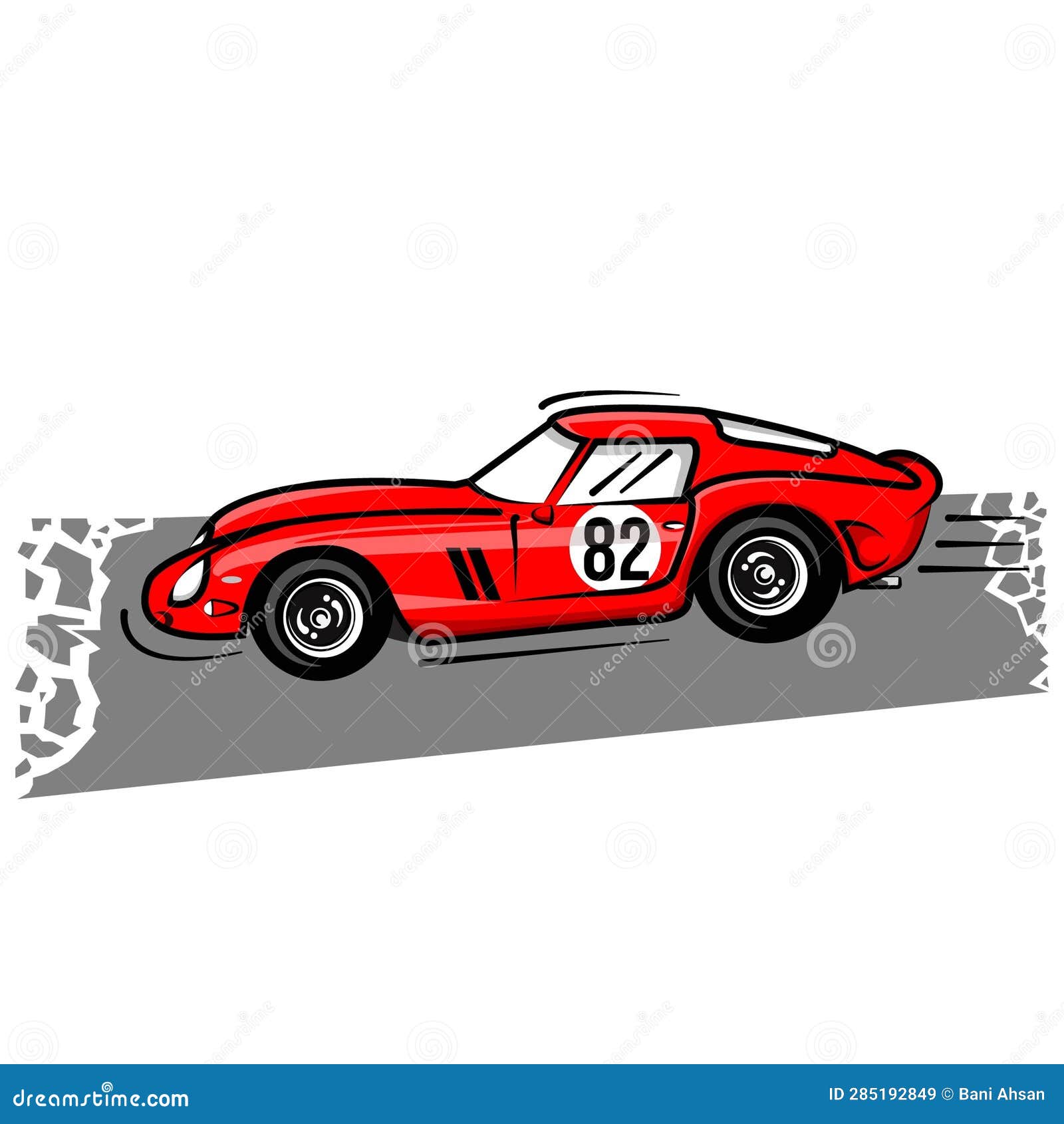 Red Race Car vector stock vector. Illustration of number - 285192849