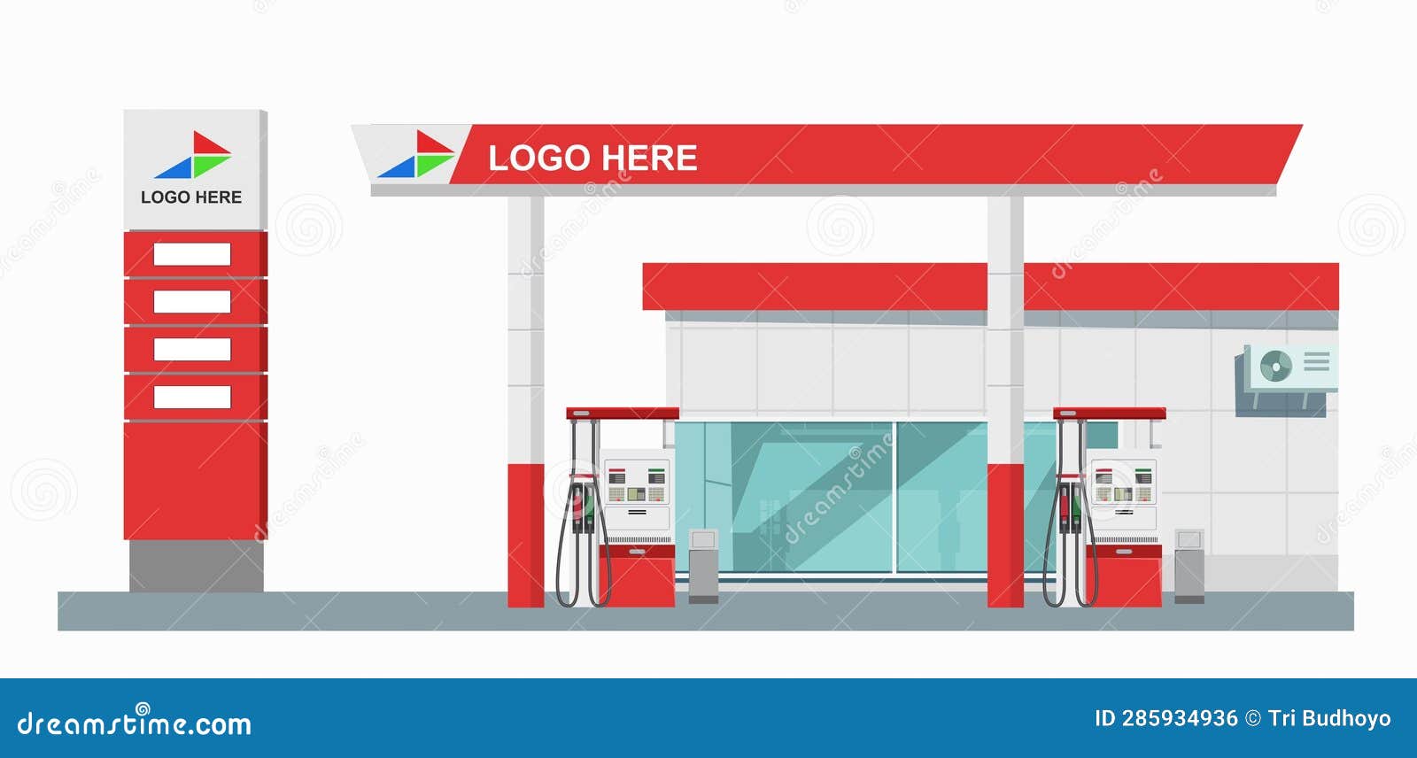 Illustrations of Gas Station Columns in Different Stock Vector ...