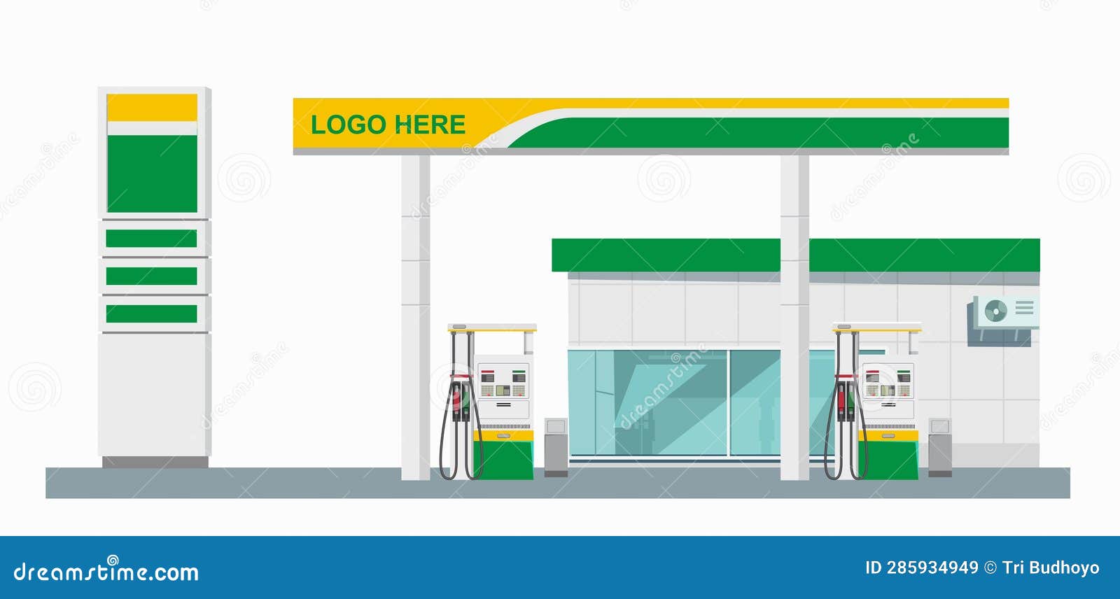 Illustrations of Gas Station Columns in Different Colors, Stock Vector ...