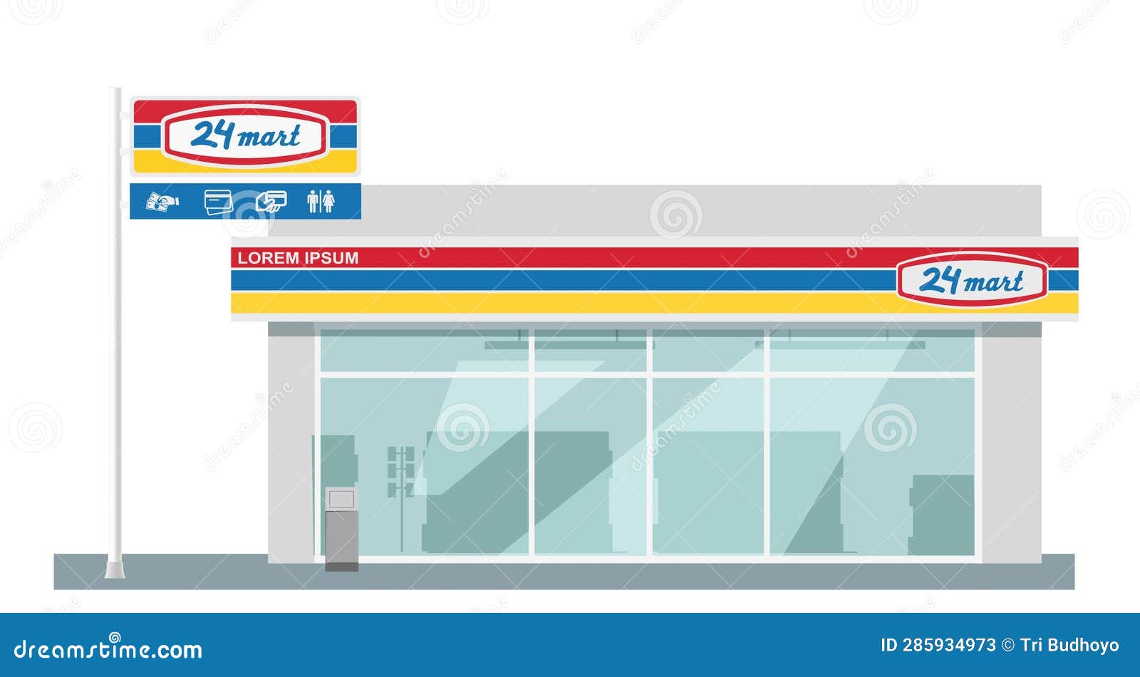 Illustration of Convenience Store Template Design Element Stock Vector ...
