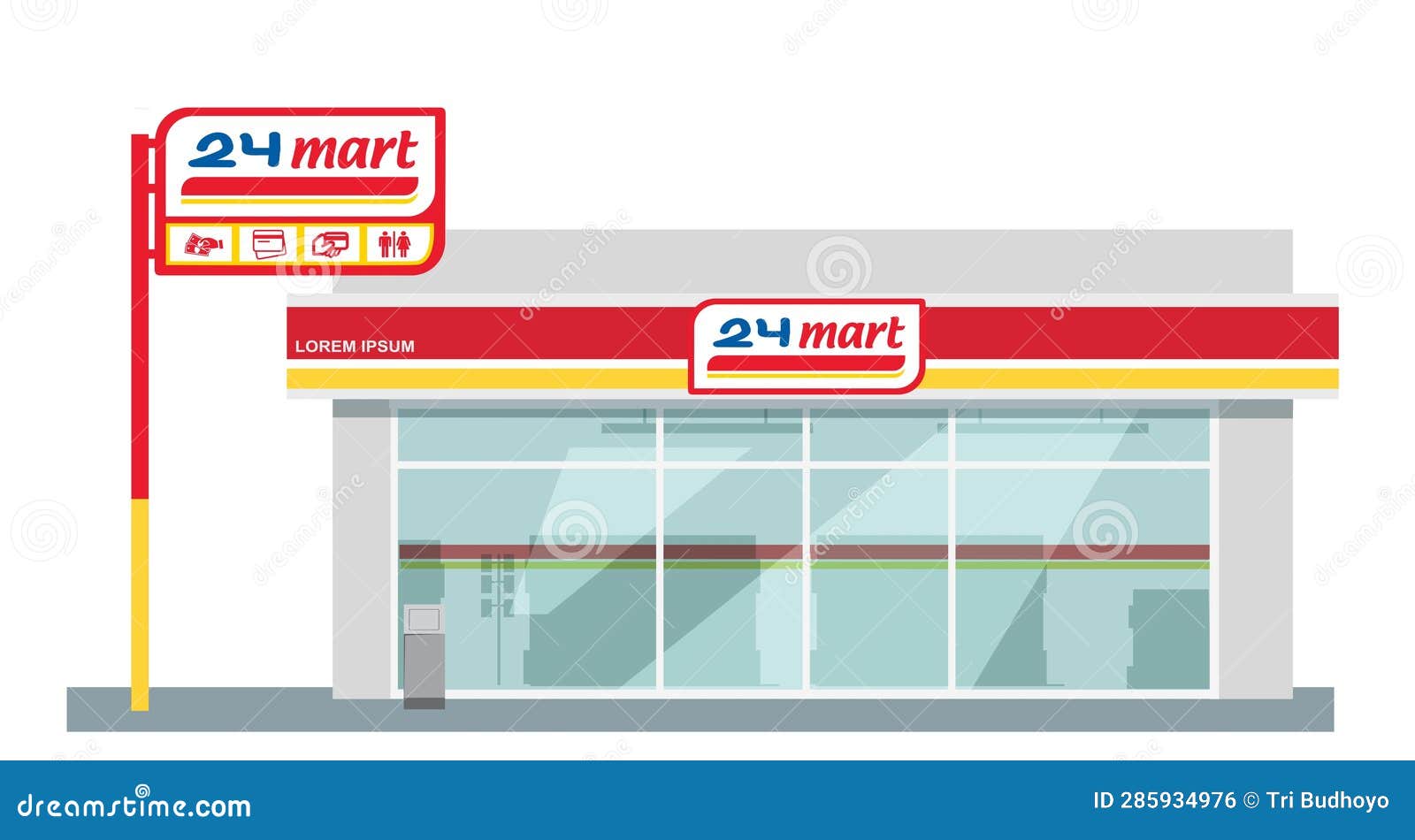 Illustration of Convenience Store Template Design Element Stock Vector ...