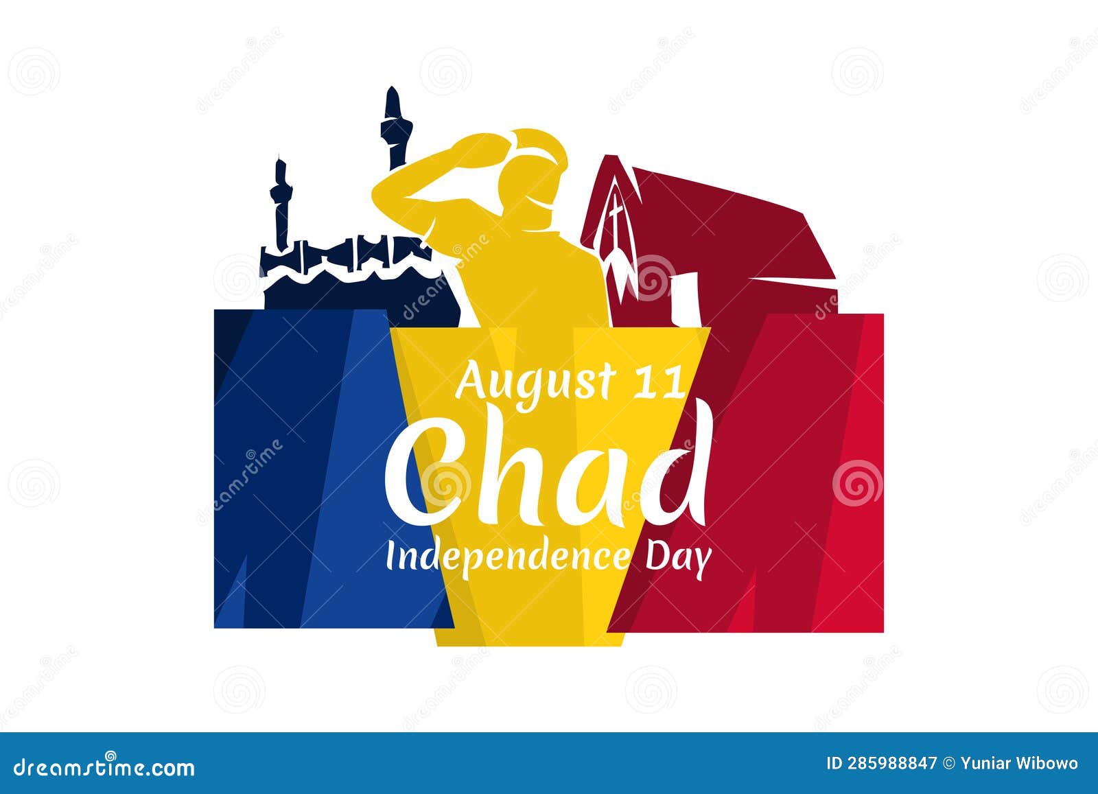 August 11, Independence Day of Chad Vector Illustration. Stock Vector ...